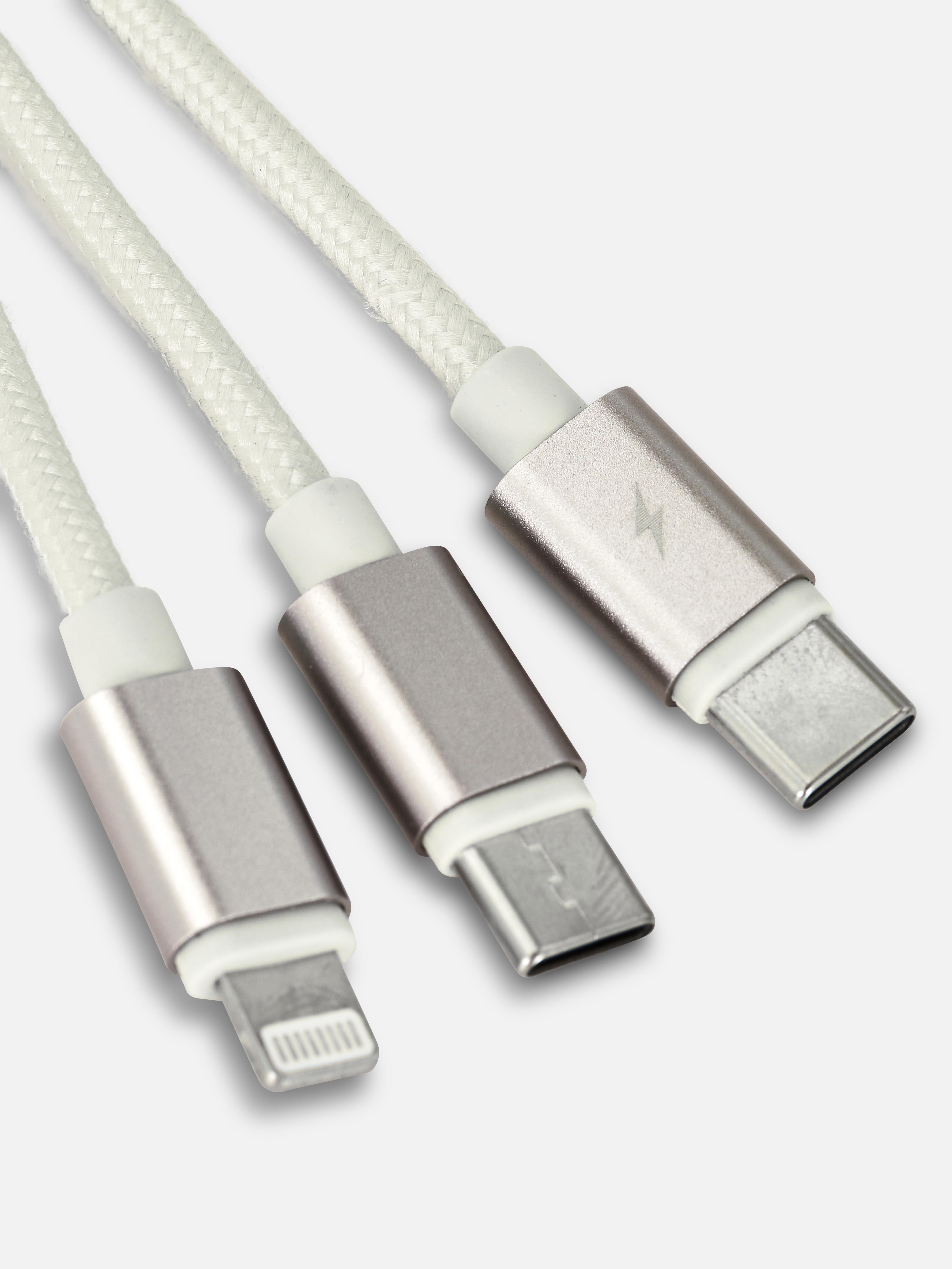 Grey 2-in-1 Charger Cable | Primark