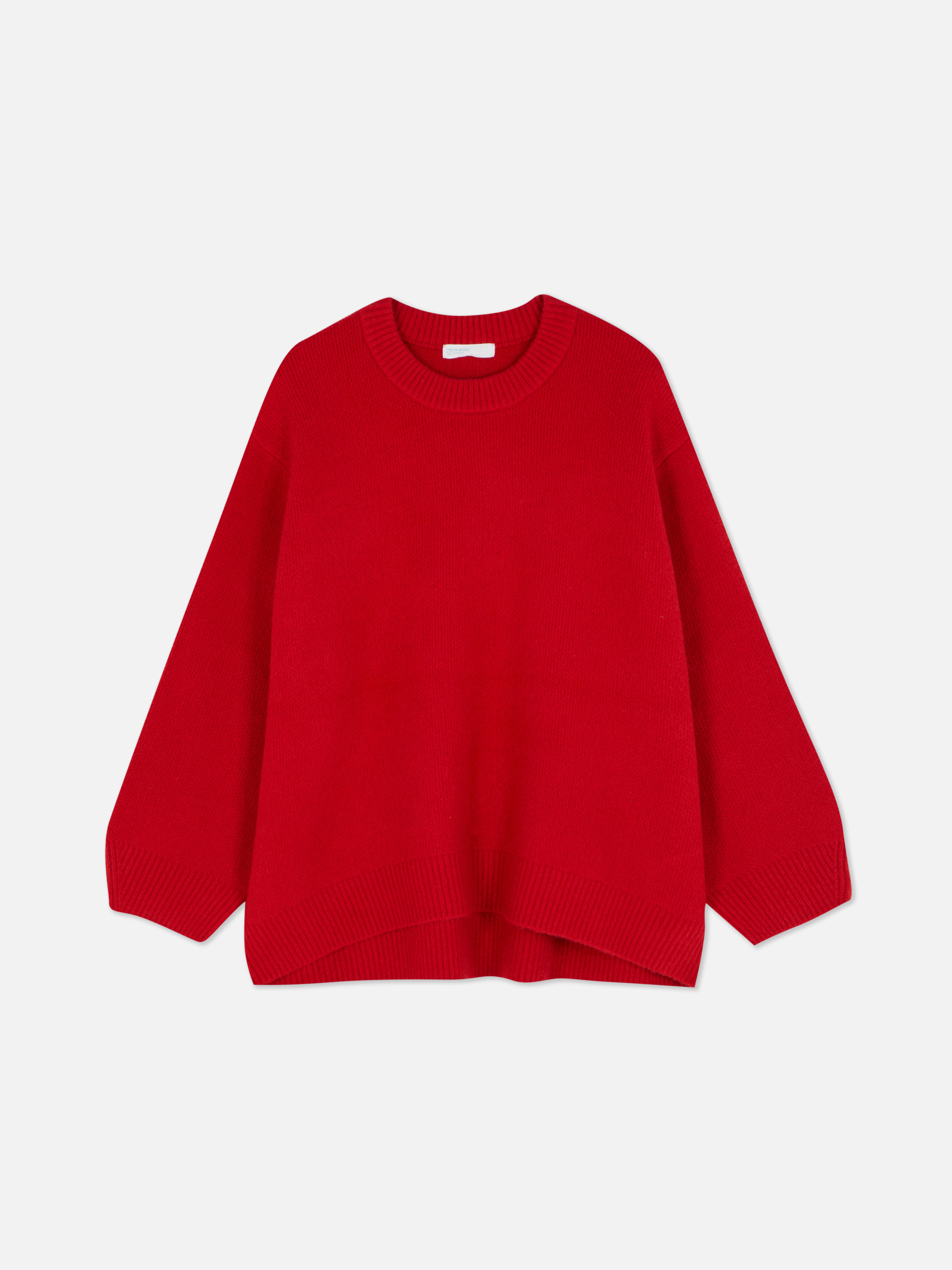 Womens Red Oversized Crew Neck Jumper | Primark
