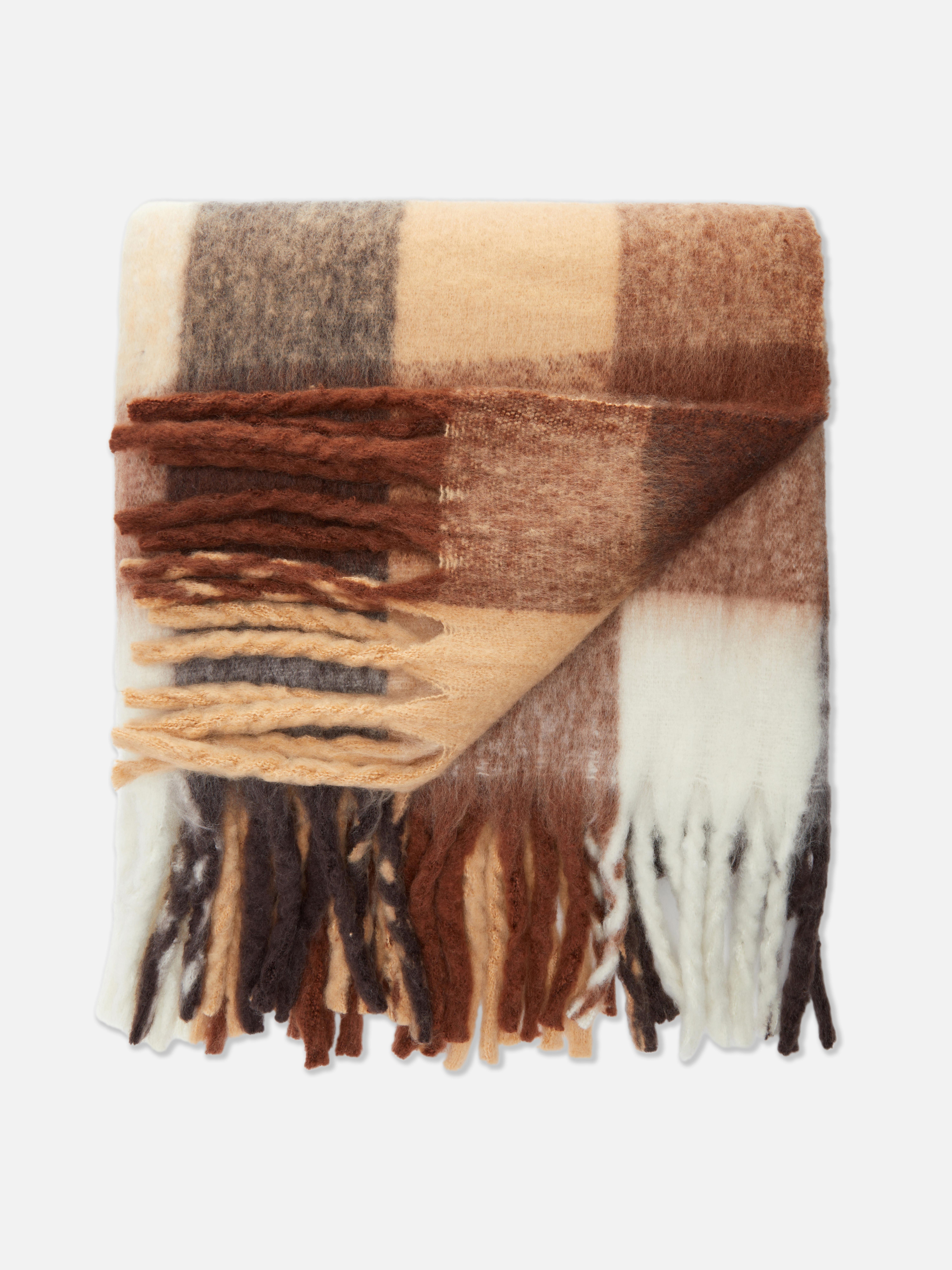 Brown Patterned Brush Texture Throw Blanket | Penneys
