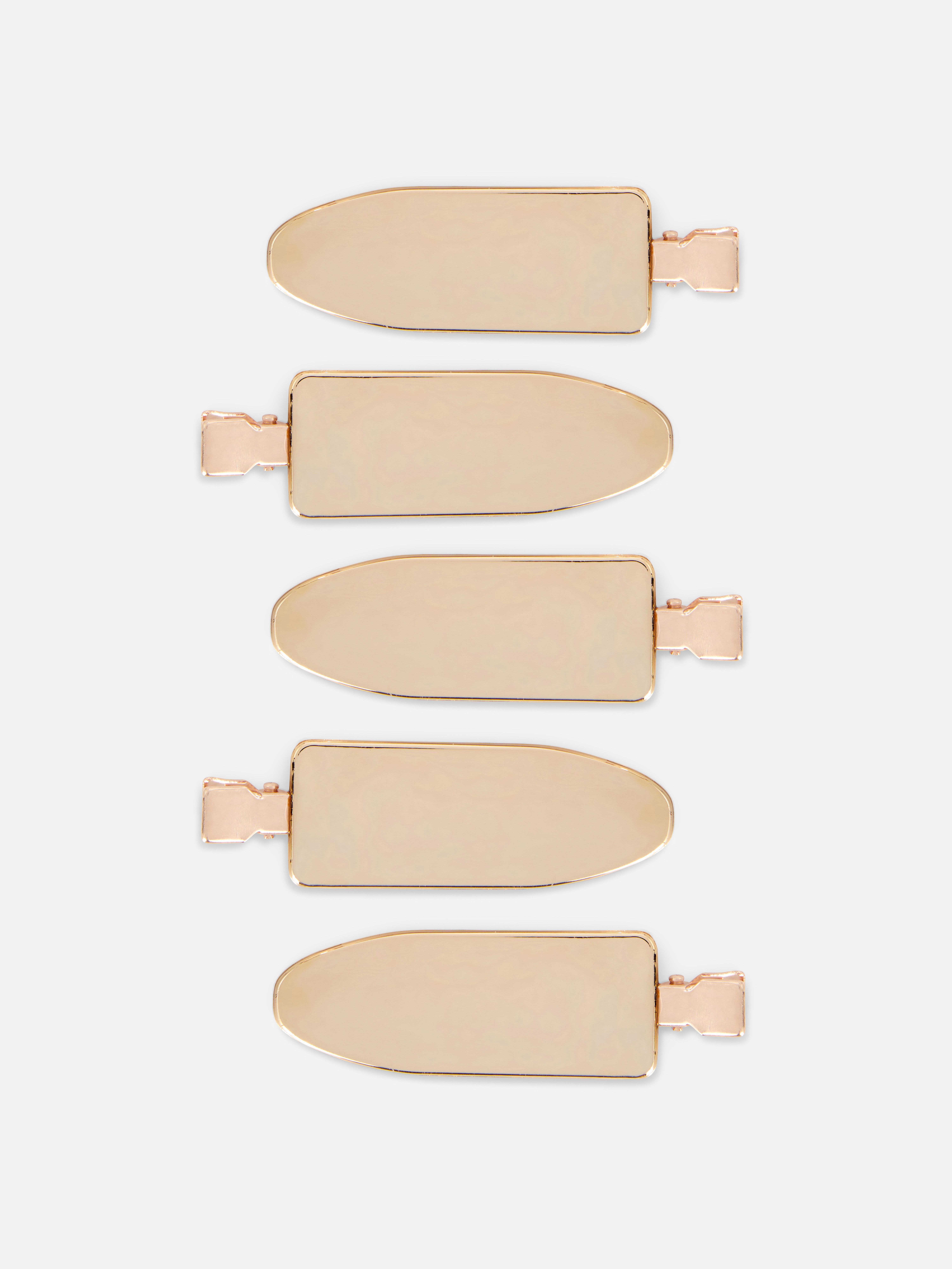 Womens Gold 5pk Extra Large No Dent Hair Clips Primark