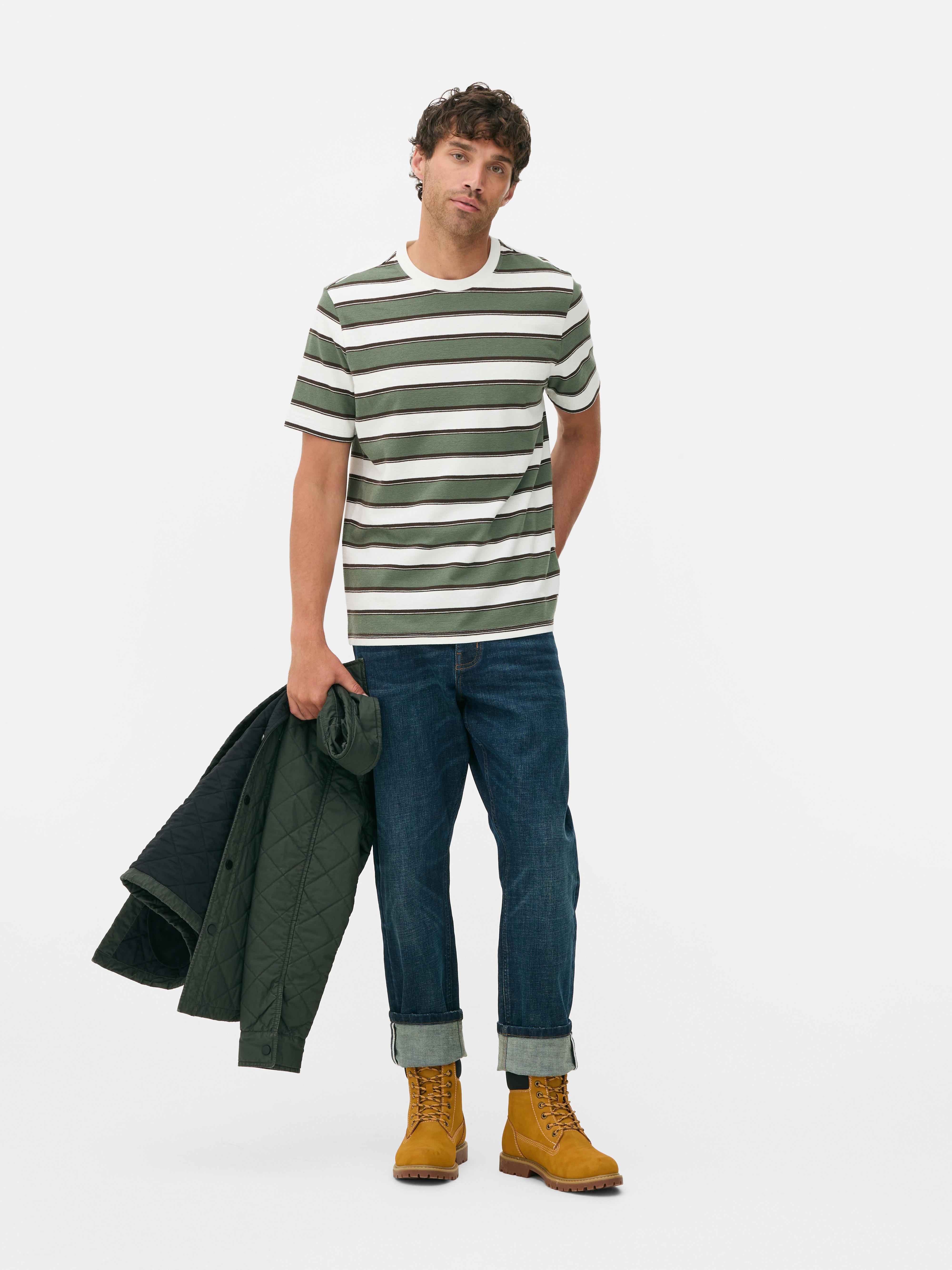 T-shirt texturada riscas The Stronghold - Verde - Homem | Primark