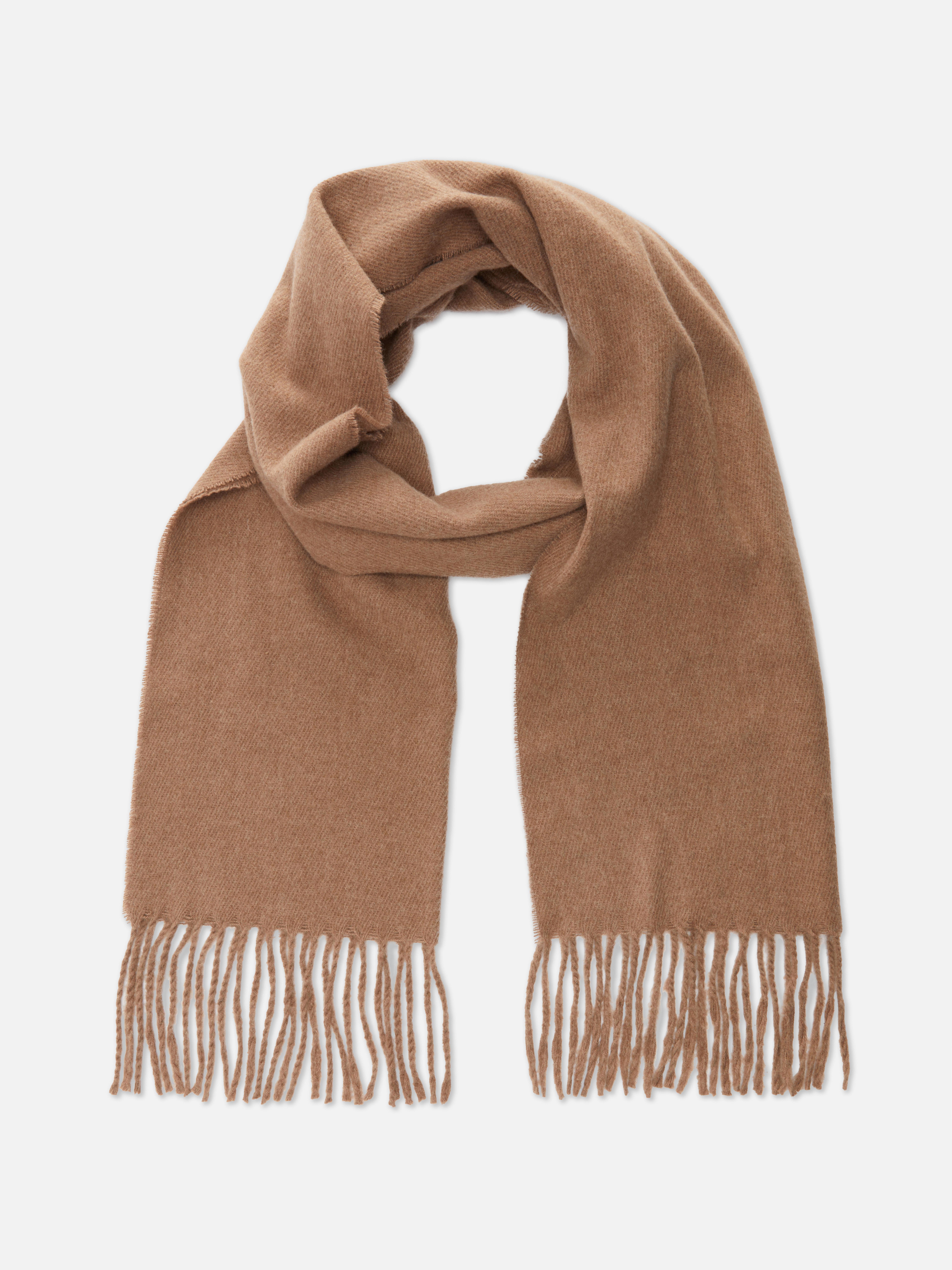 Men s Black Tasseled Woven Scarf Primark