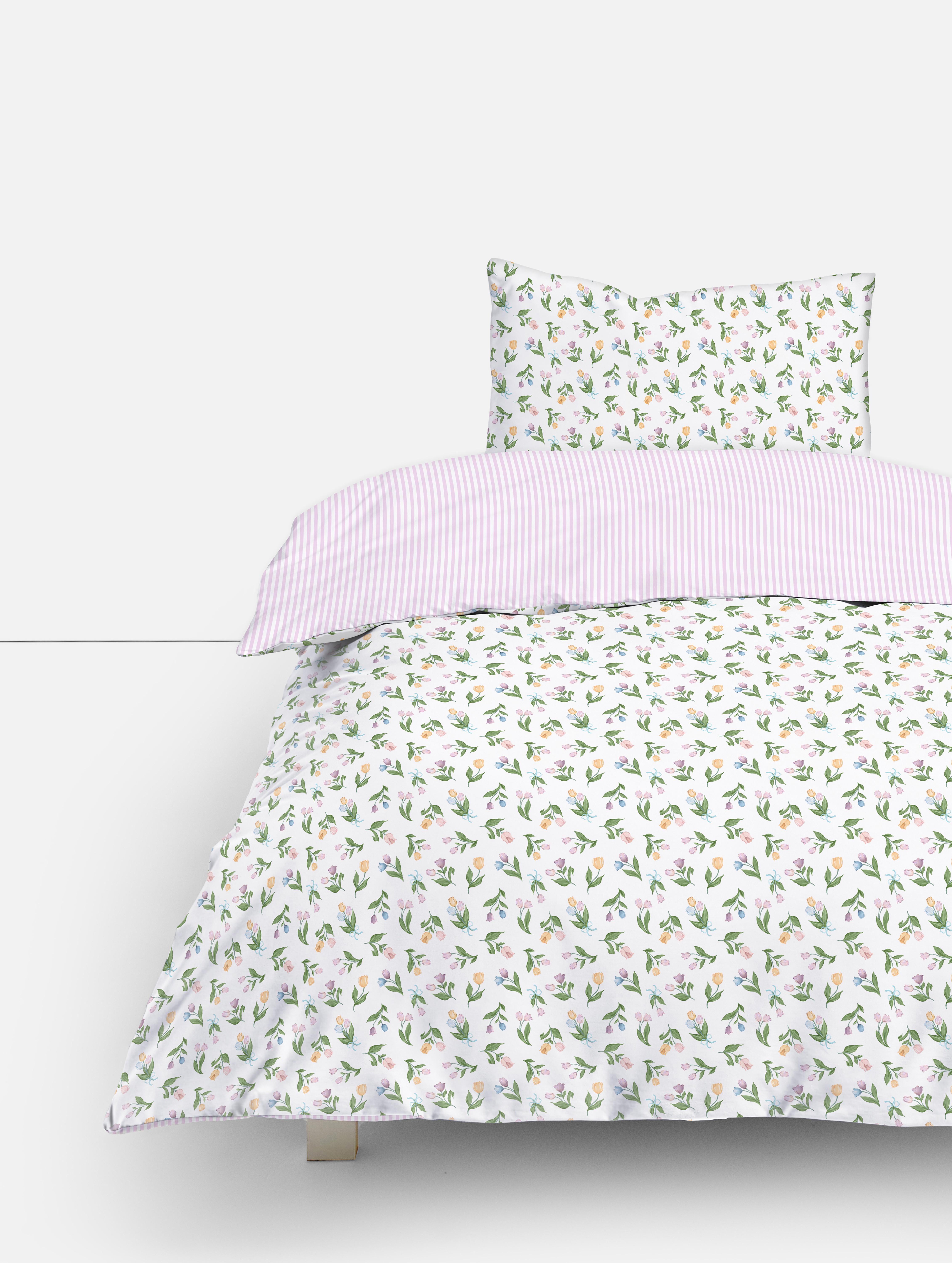 Pink Double-Sided Tulip Single Duvet Cover Set | Primark