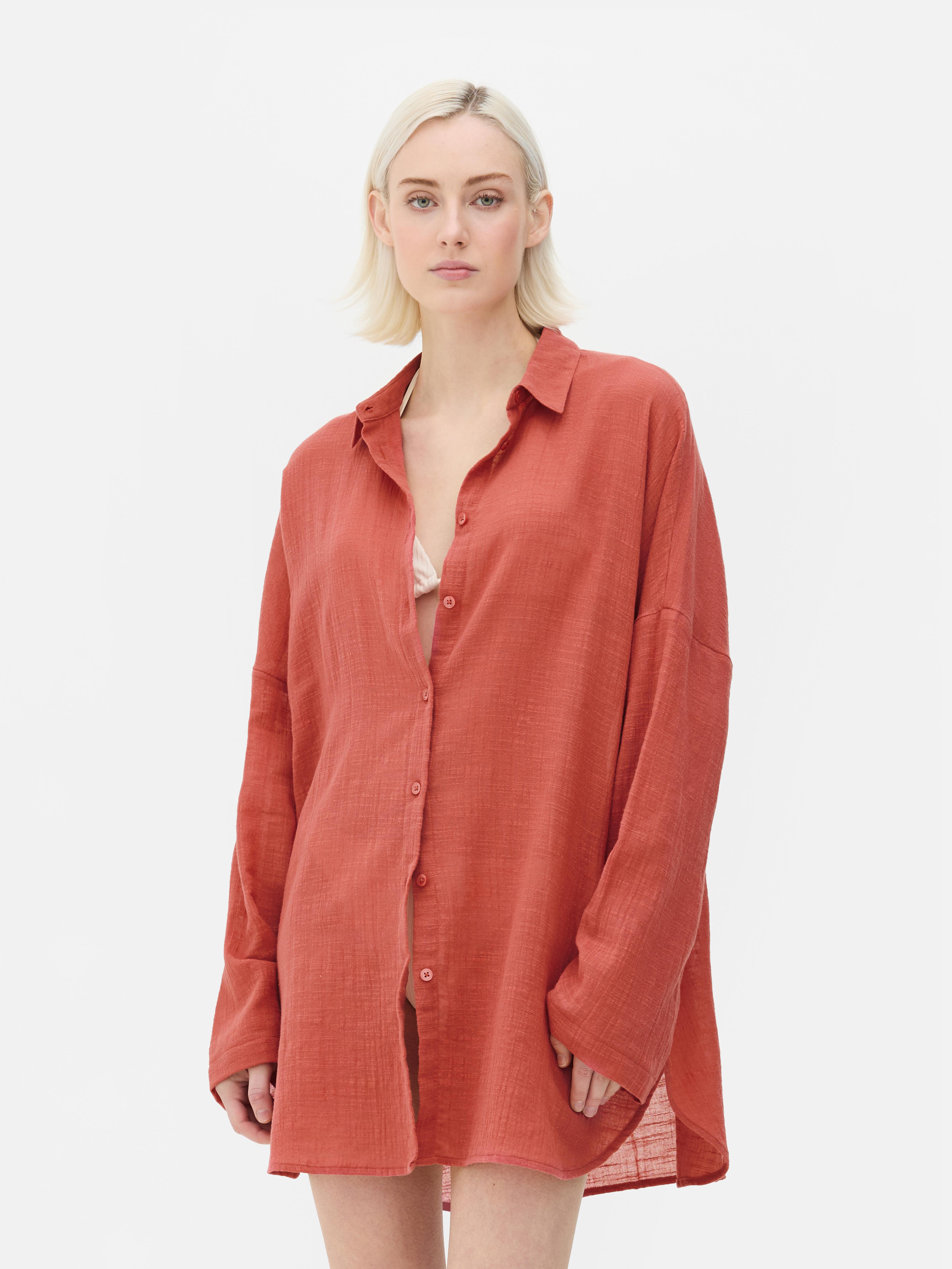 Womens Blush Button-Up Beach Shirt | Primark