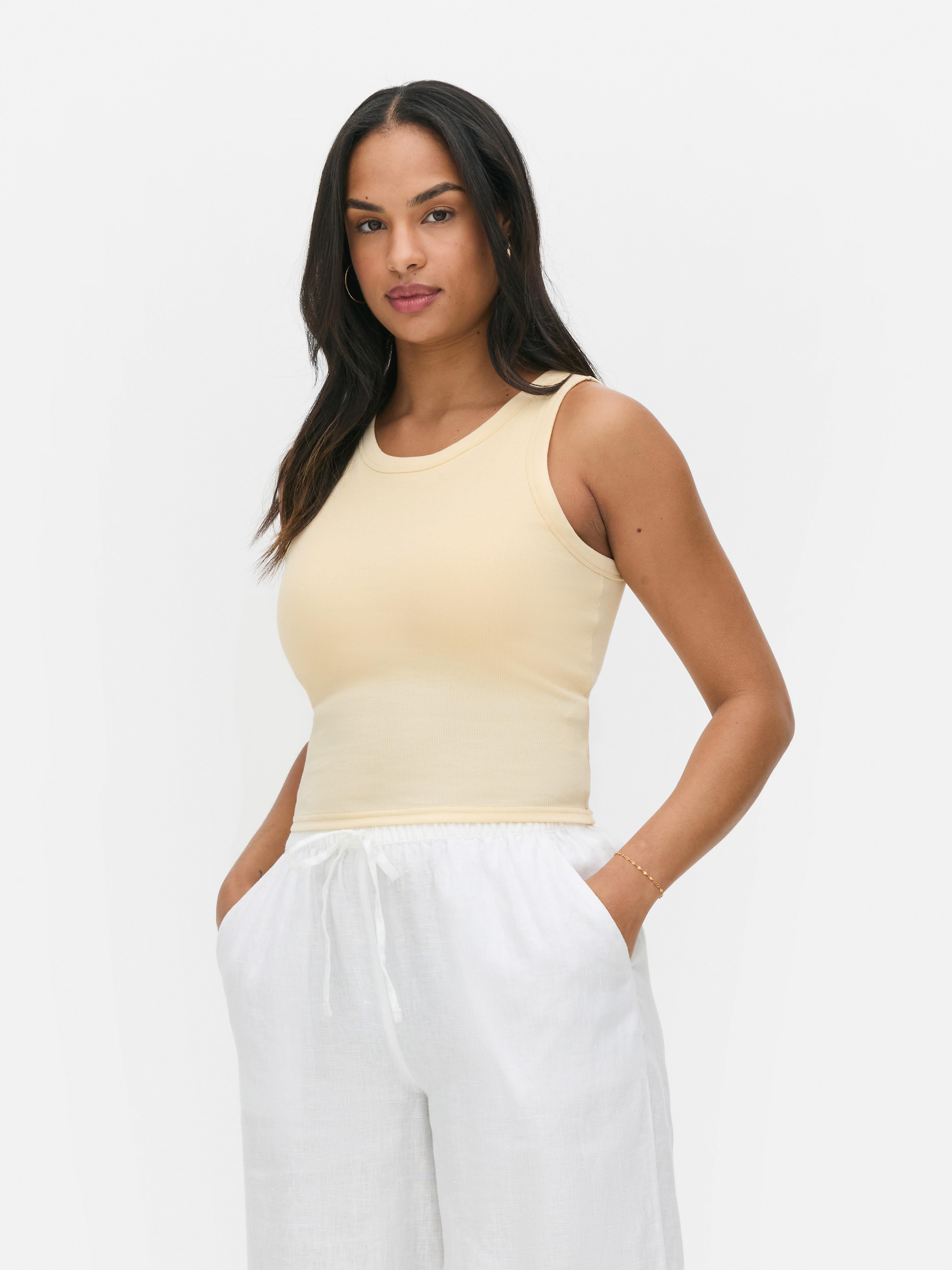 Women's Lemon Ribbed Racerback Vest | Penneys