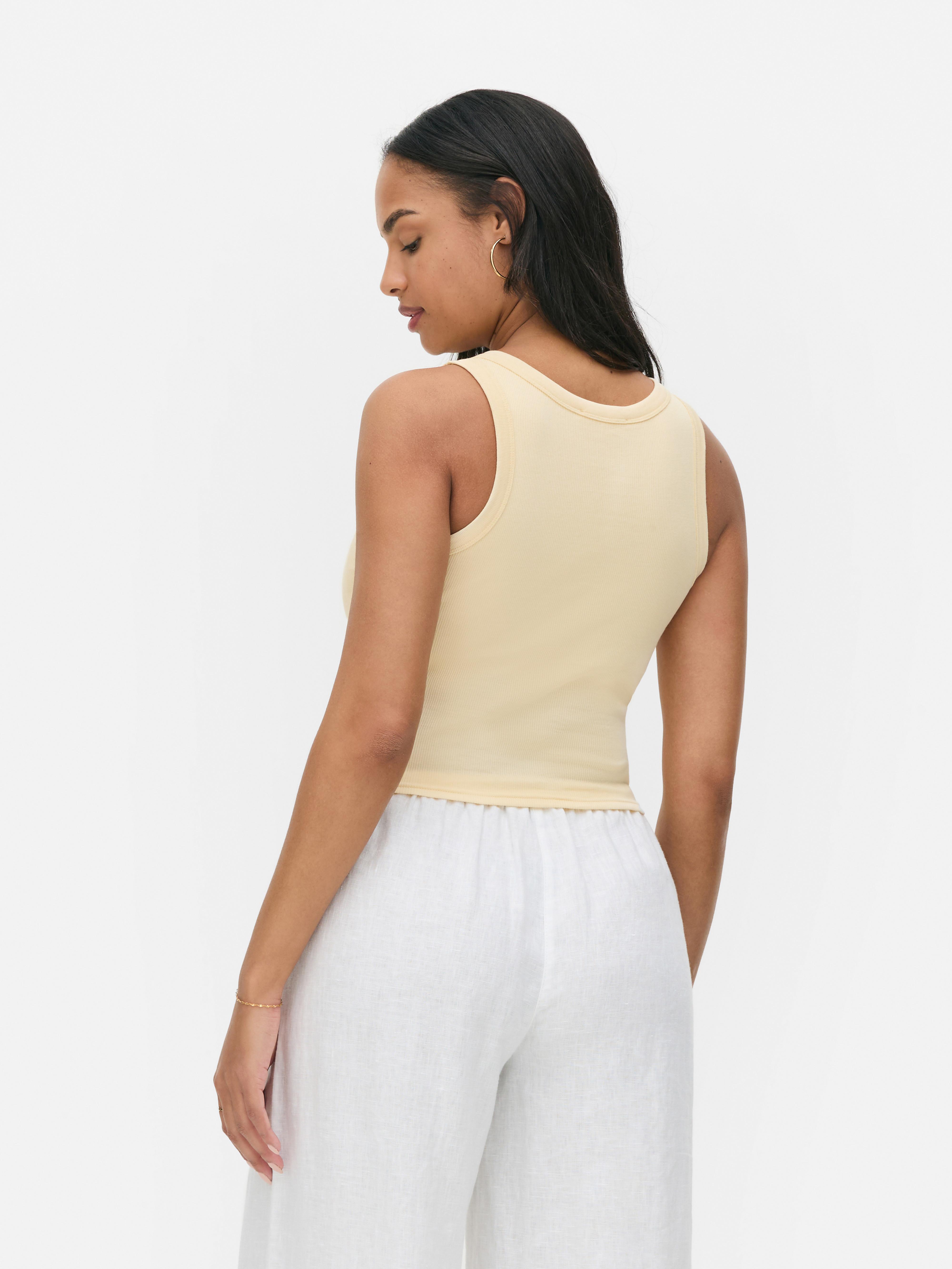Women's Lemon Ribbed Racerback Vest | Penneys