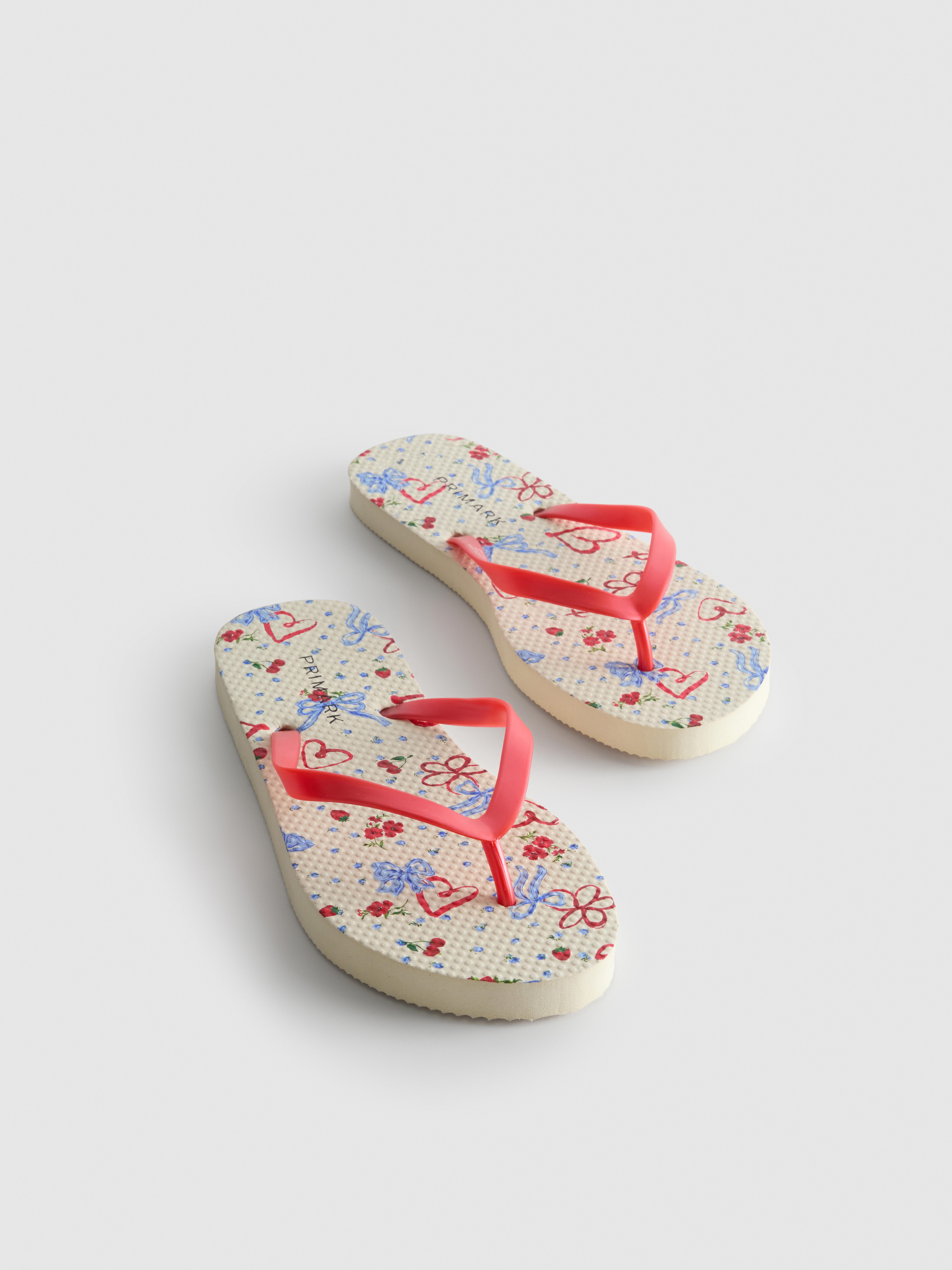 Geblümte Flipflops - Rot - Damen | Primark