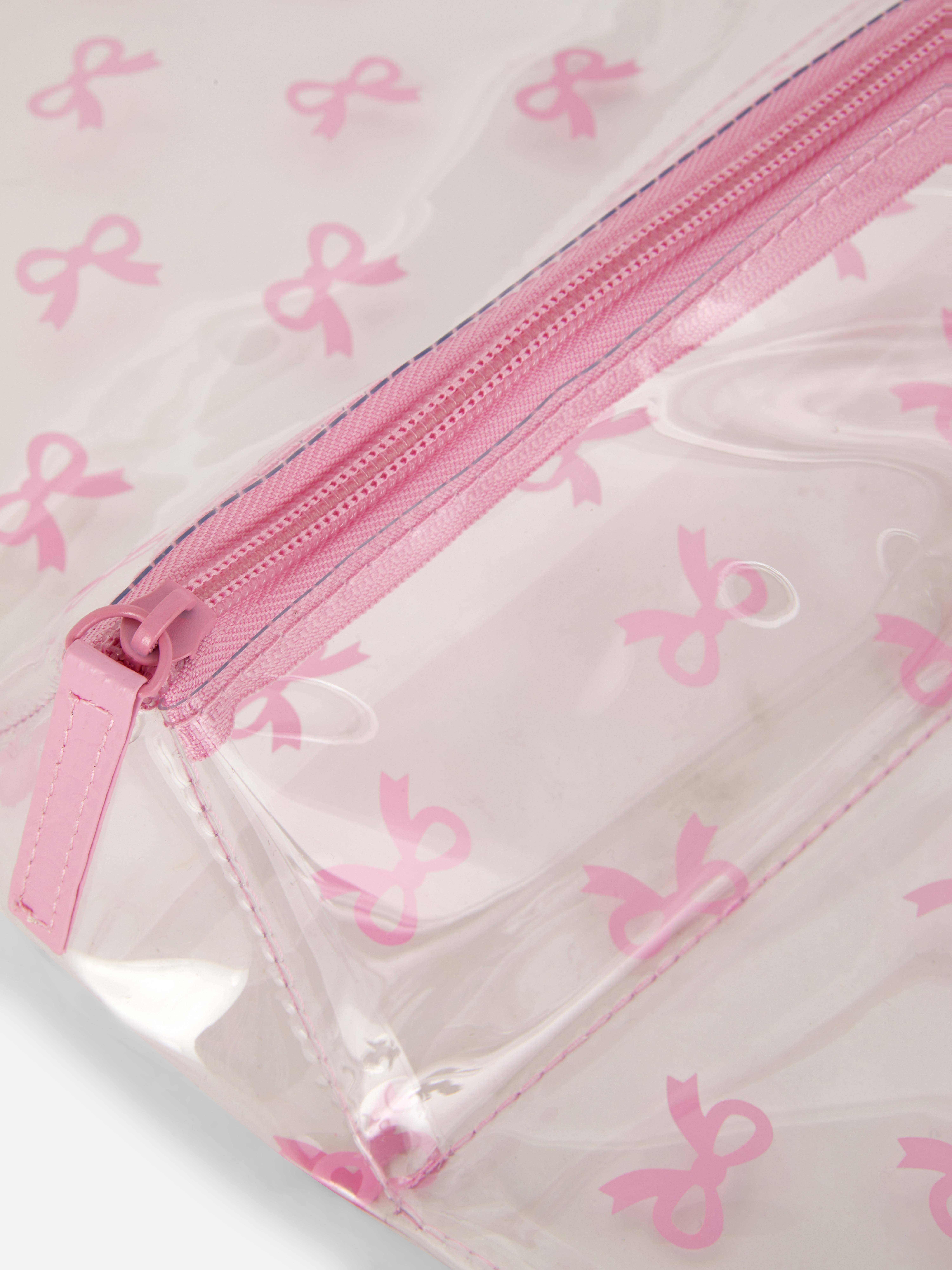 Bow Print Clear Makeup Bag Primark