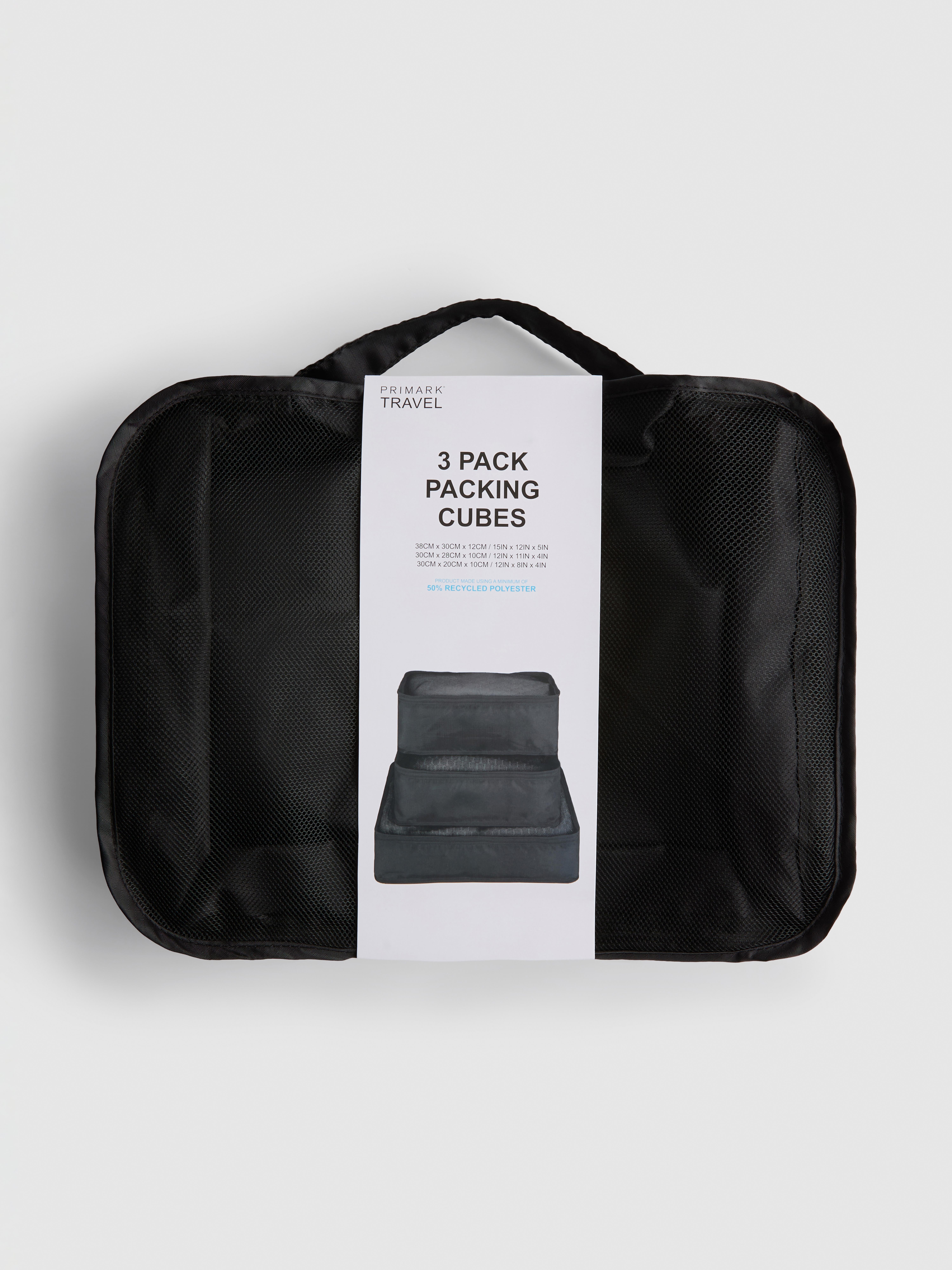 Black 3 pk Packing Cubes | Primark
