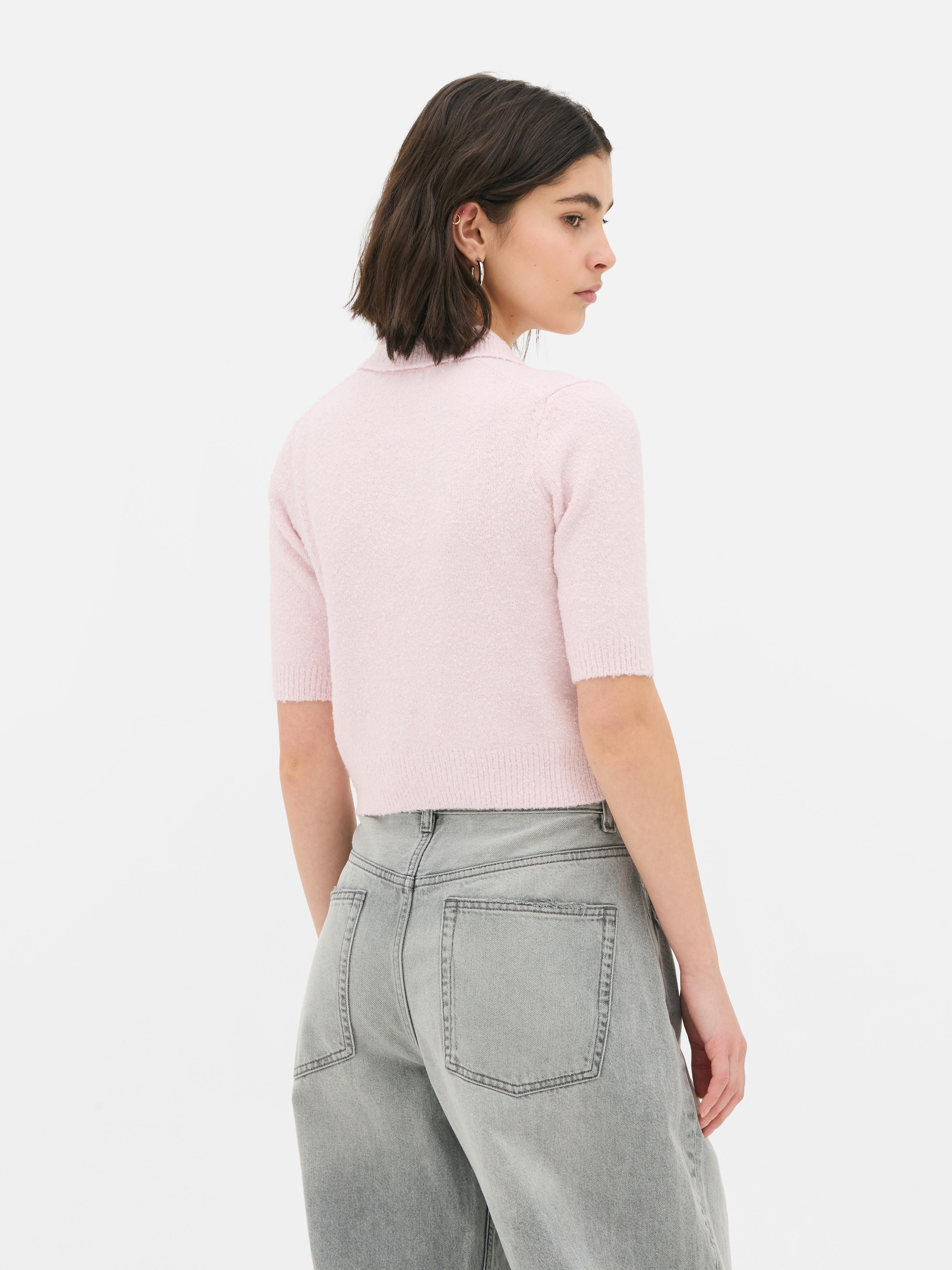 Trui met knoopkraag en korte mouwen - Roze - Dames | Primark Trui met knoopkraag en korte mouwen - Roze - Dames | Primark