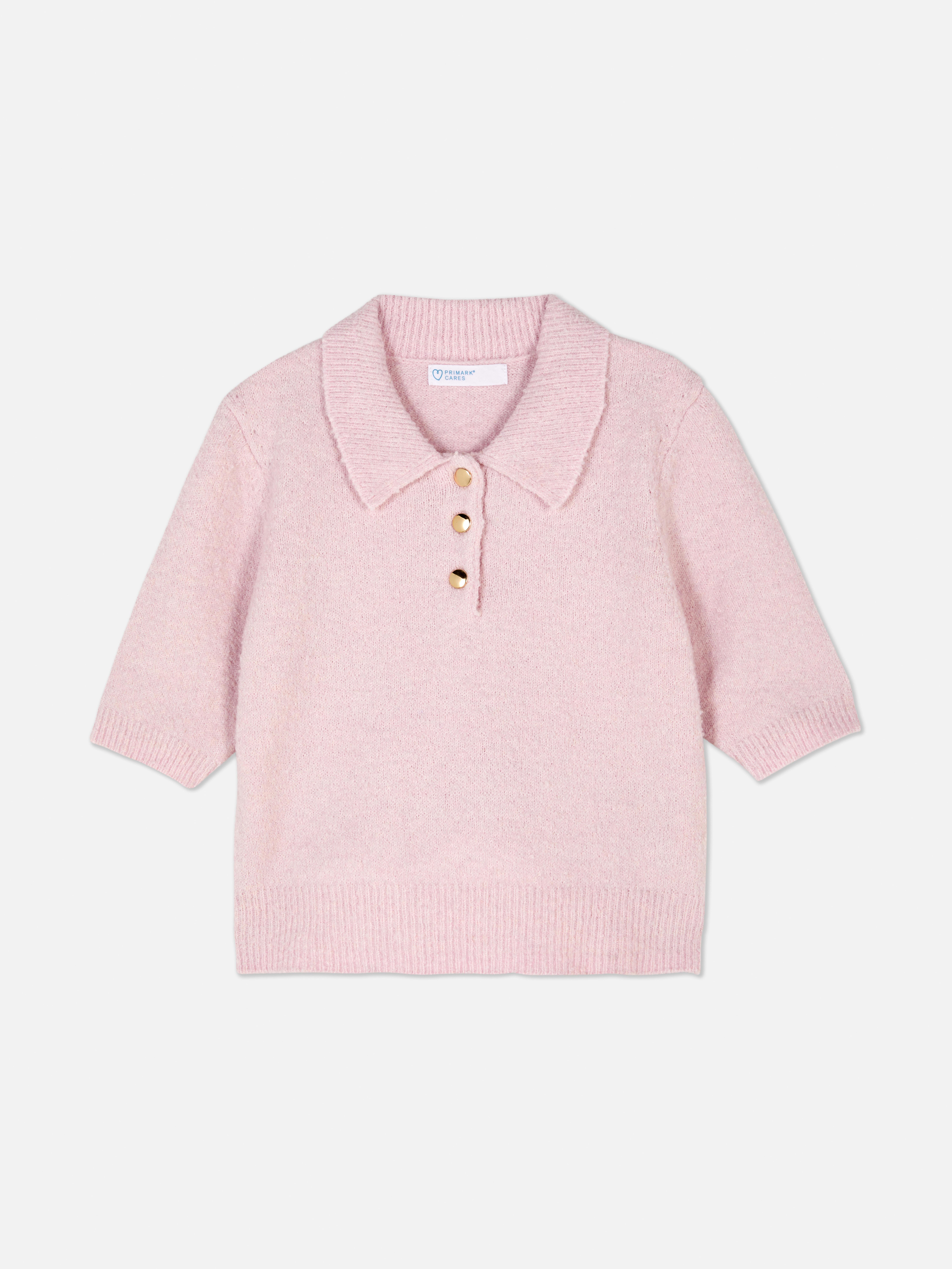 Trui met knoopkraag en korte mouwen - Roze - Dames | Primark Trui met knoopkraag en korte mouwen - Roze - Dames | Primark
