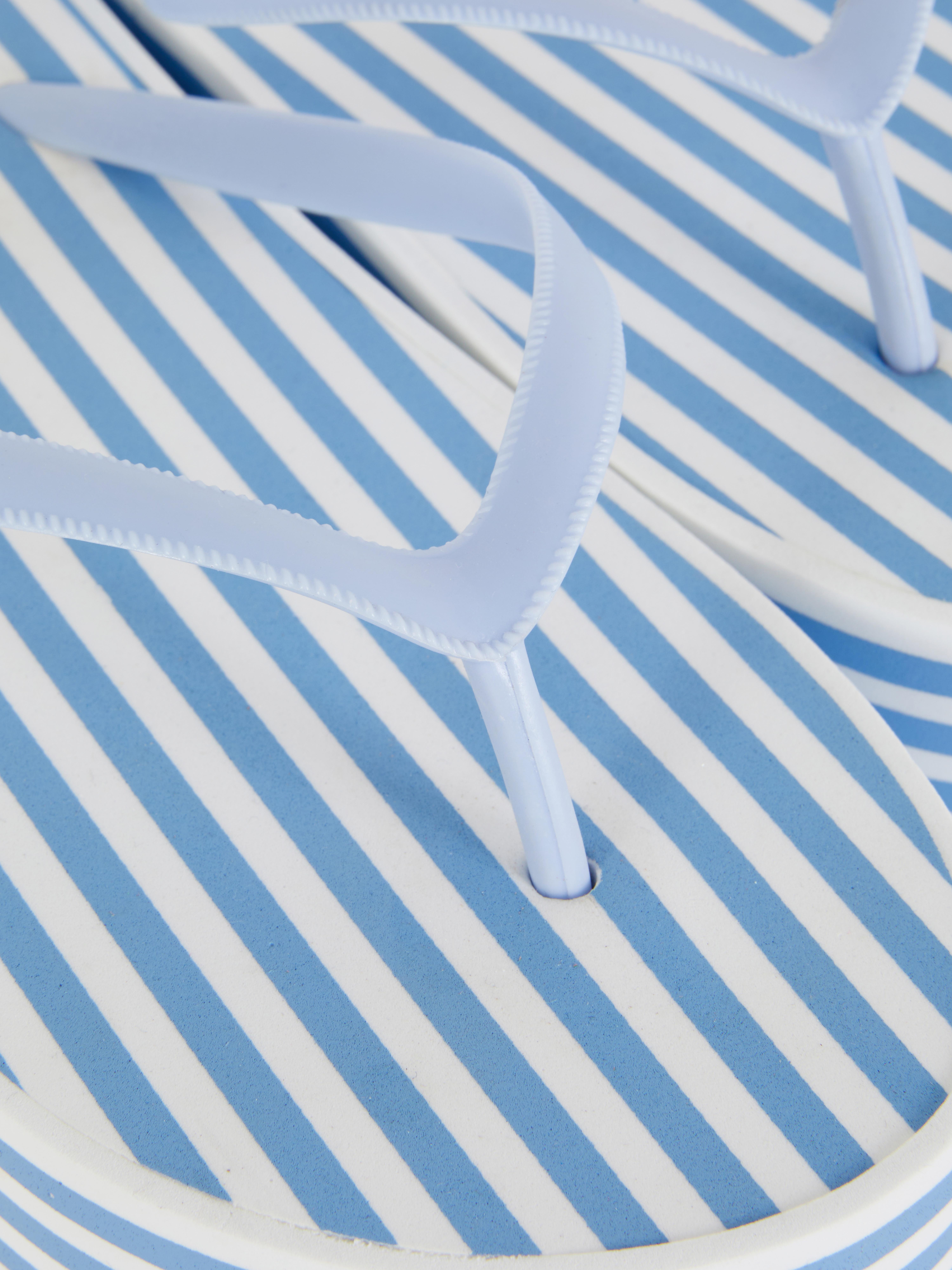 Tongs compensées à rayures - Bleu - Femme | Primark