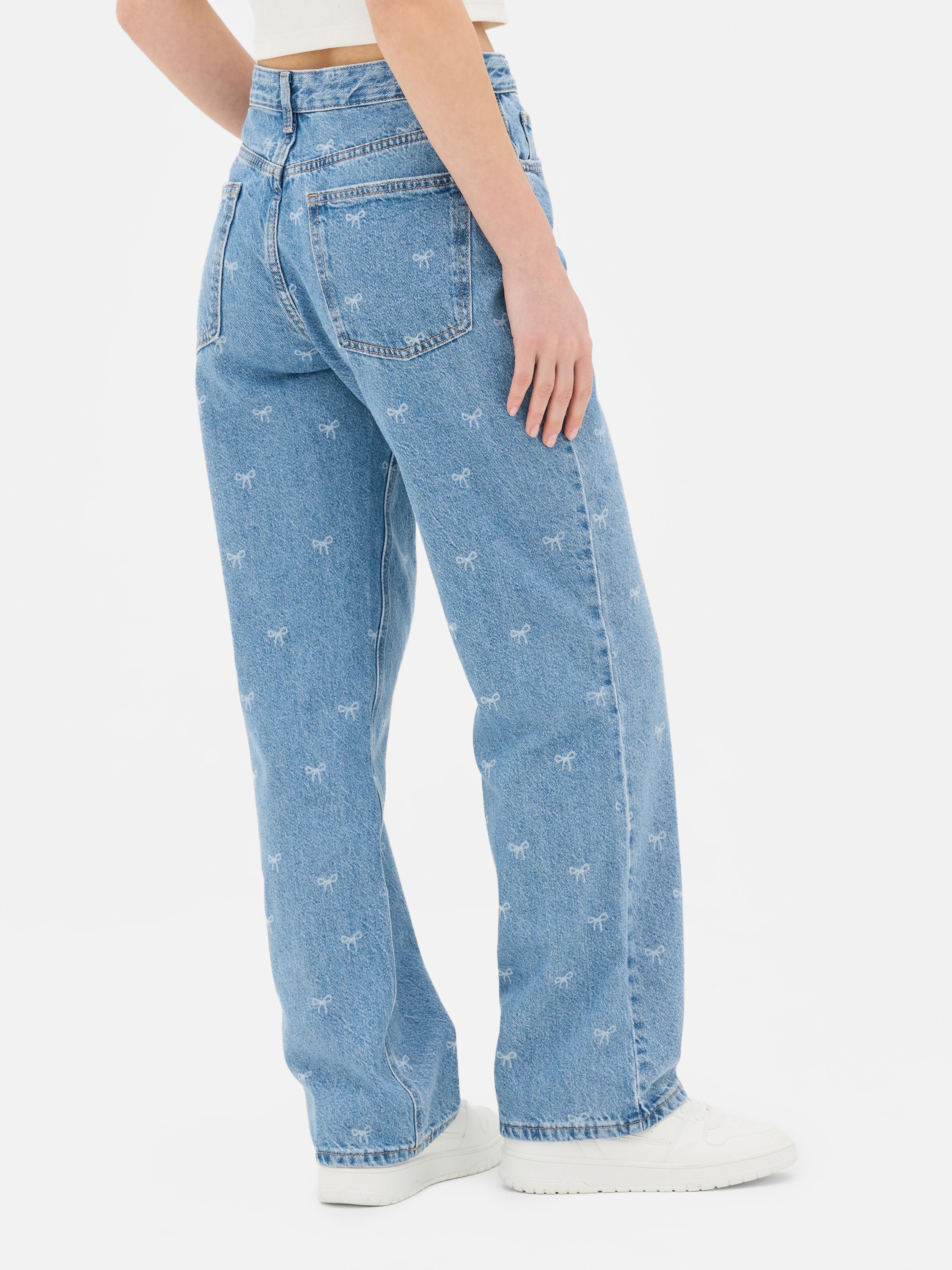 Boyfriend-Jeans mit Schleifenmuster - Hellblau - Damen | Primark