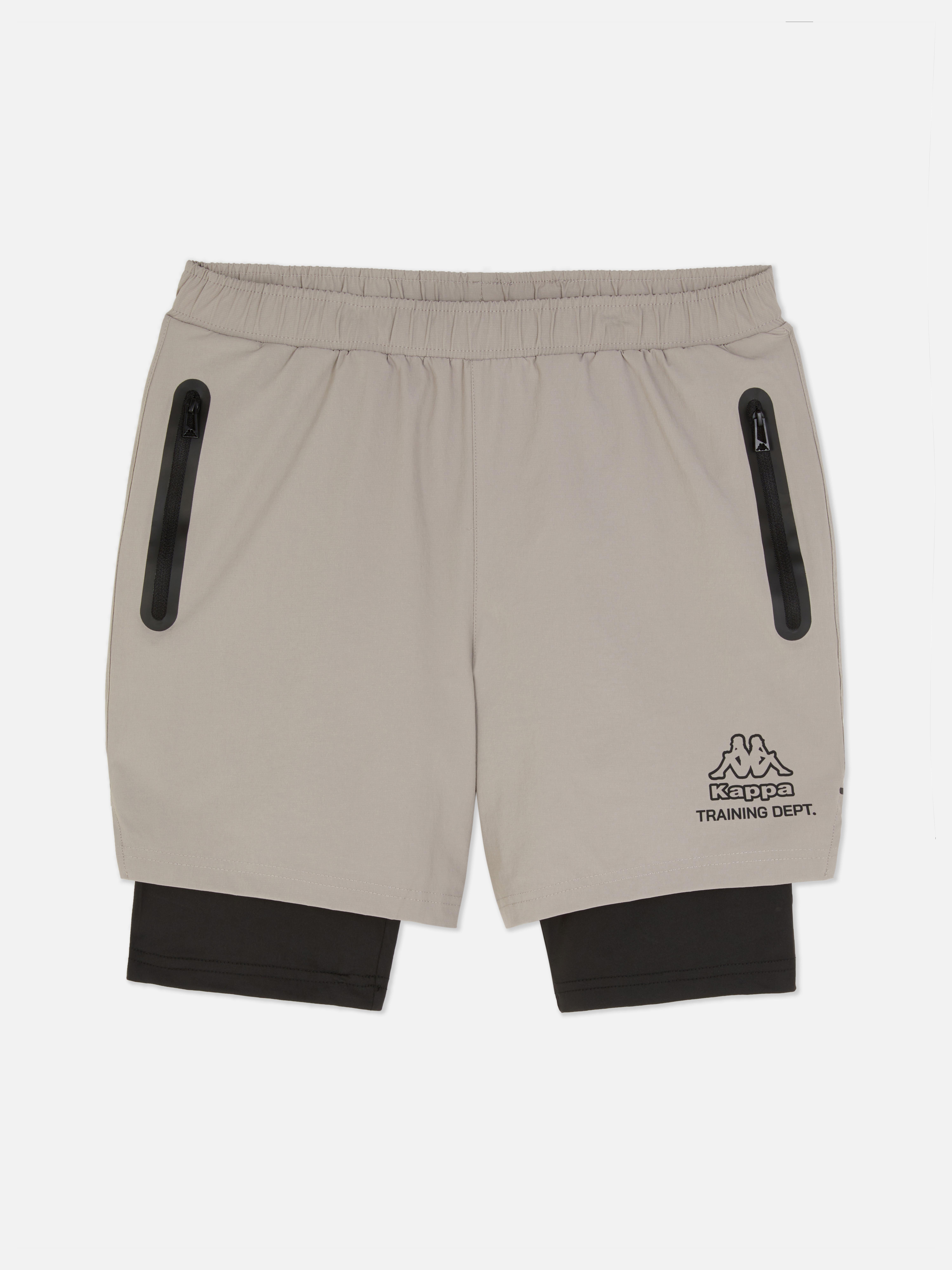 „Kappa x Primark“ 2-in-1-Performance-Shorts - Steinfarben - Herren | Primark