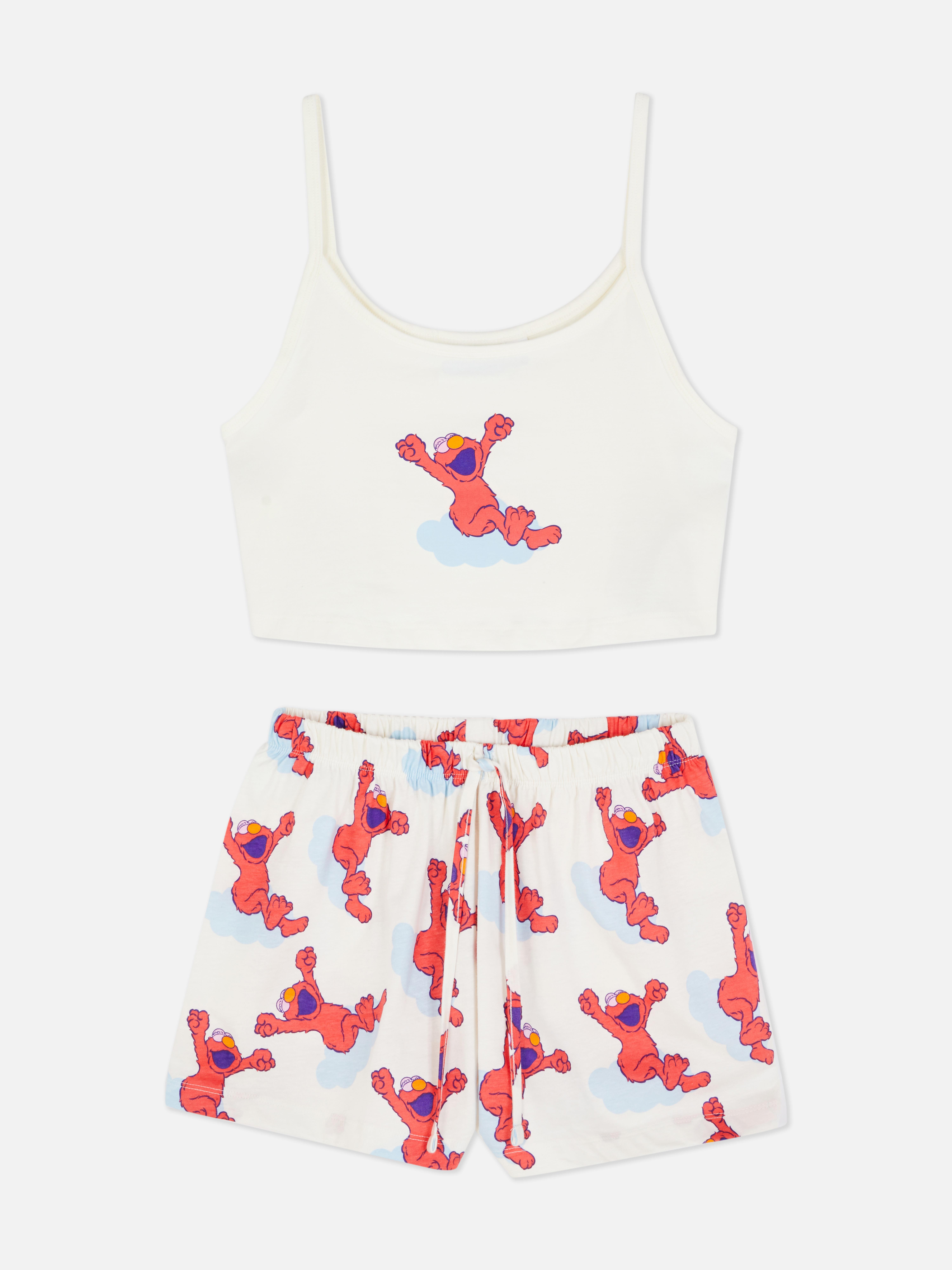 Pijamale cu maiou Elmo Sesame Street - Alb ivoriu - Femei | Primark