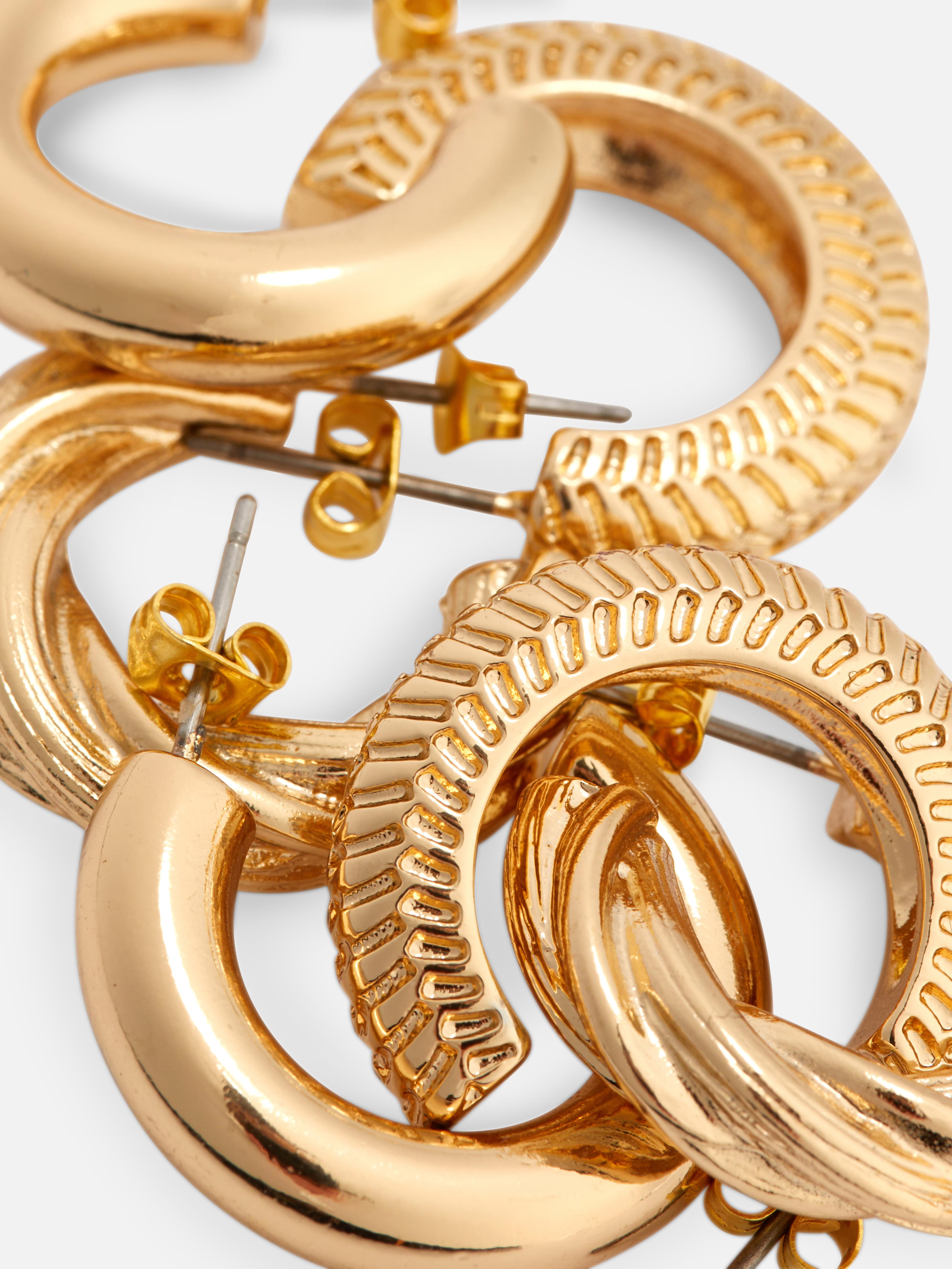 Pack de 3 pendientes de aro de Paula Echevarría - Amarillo - Mujer ...