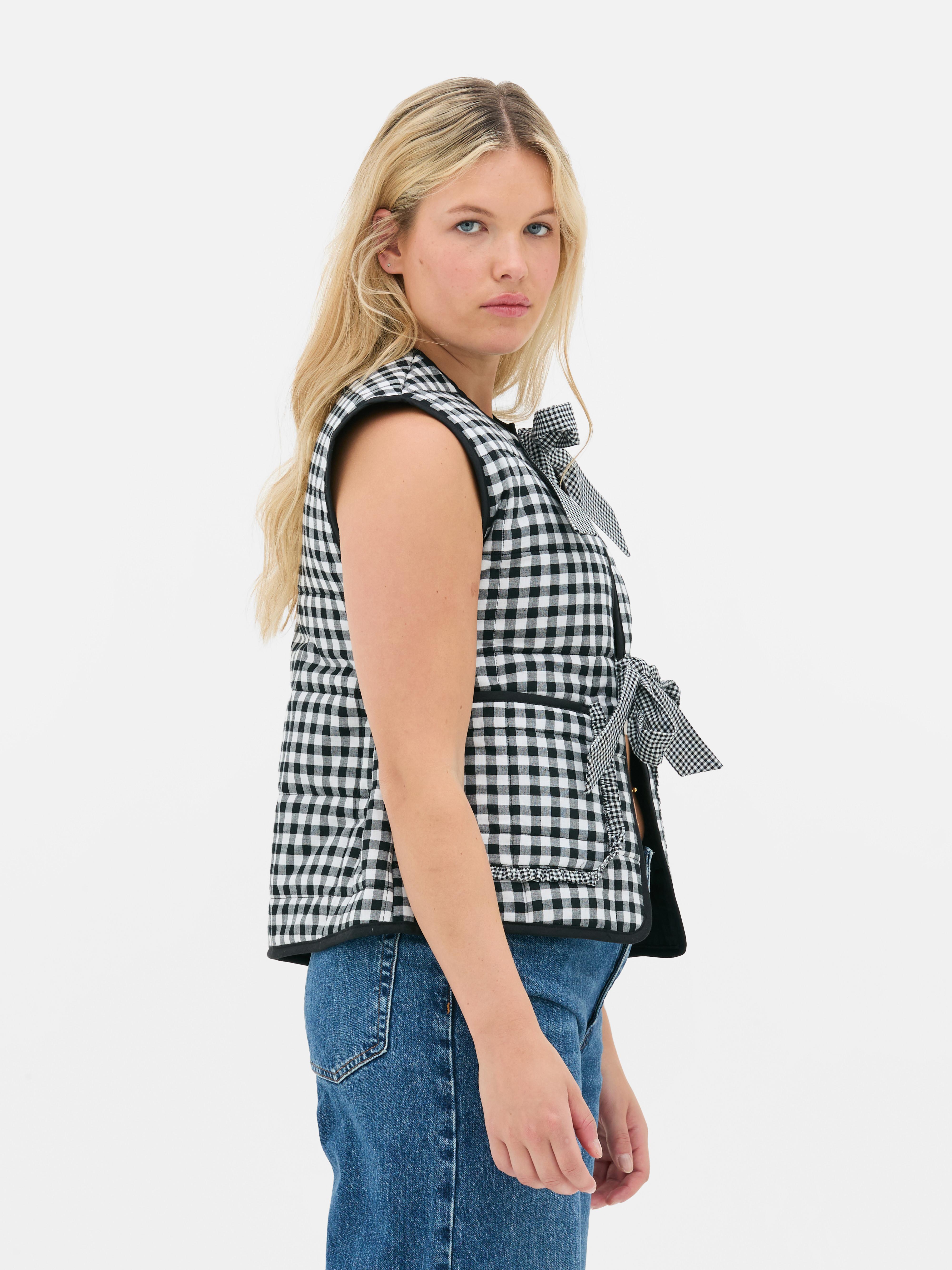 Chaleco acolchado a cuadros vichy - Negro - Mujer | Primark