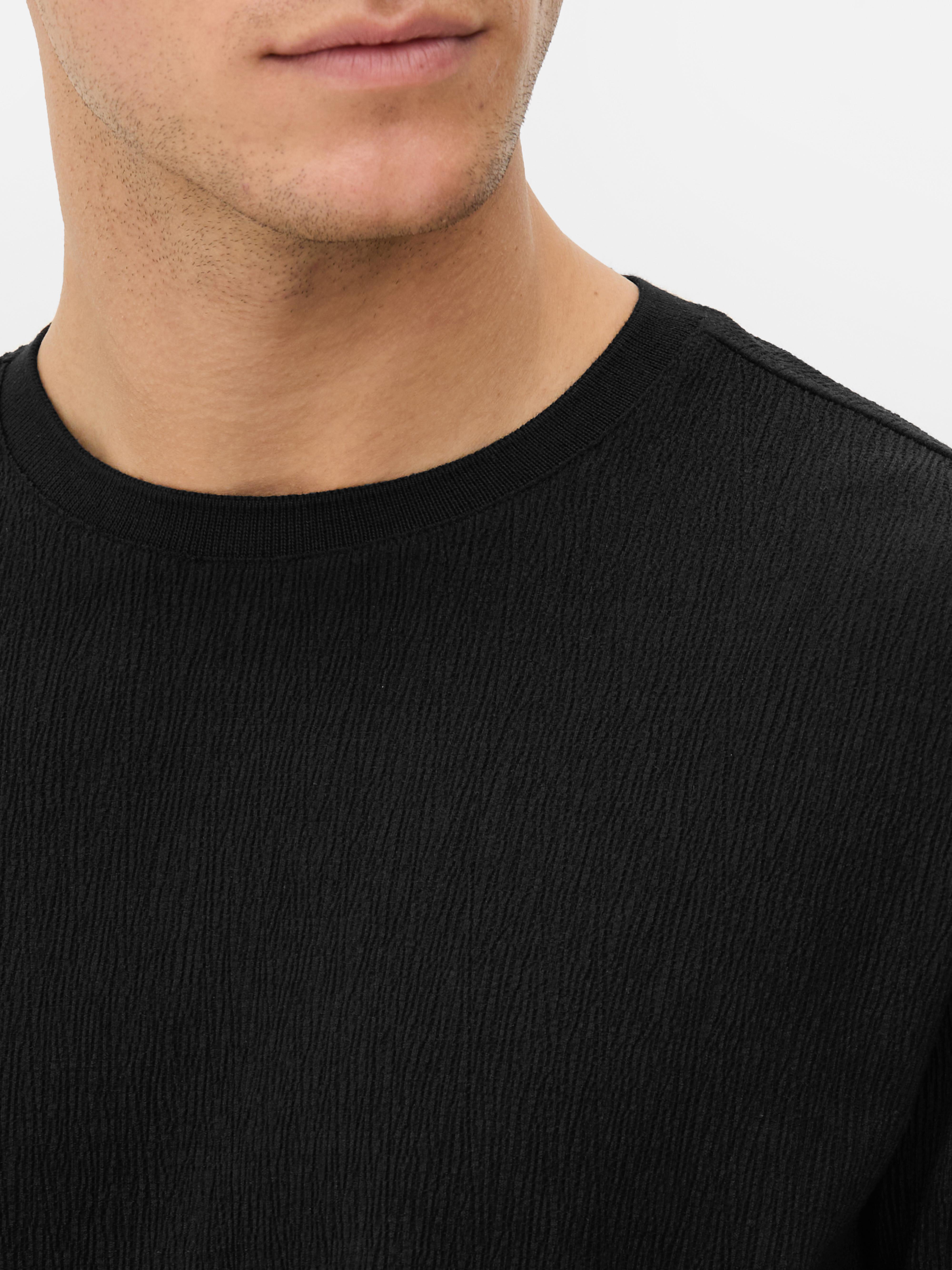 Men's Black Kem Crinkle Texture T-Shirt | Penneys