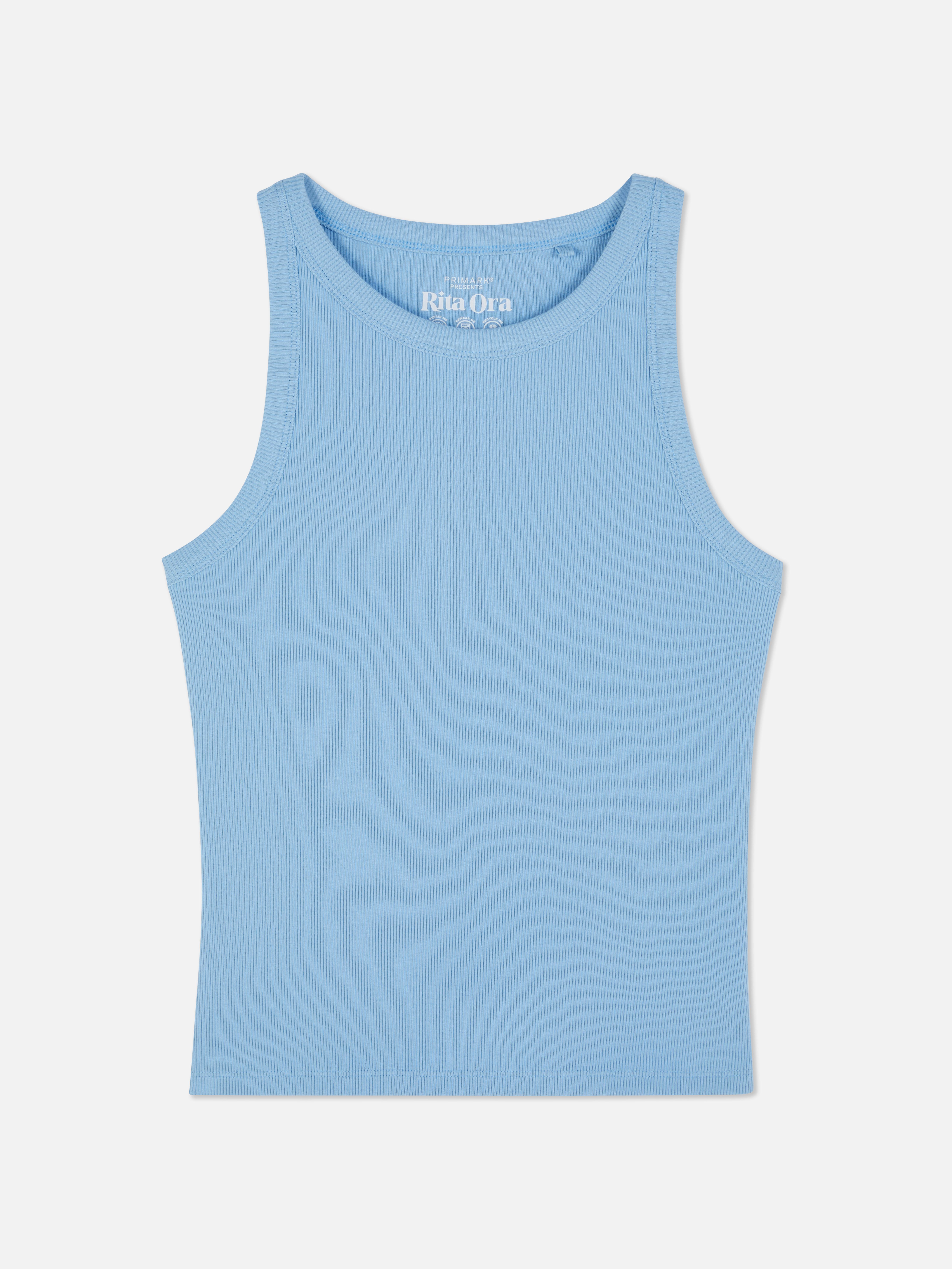 Women's Blue Rita Ora Ribbed Racer Tank | Primark