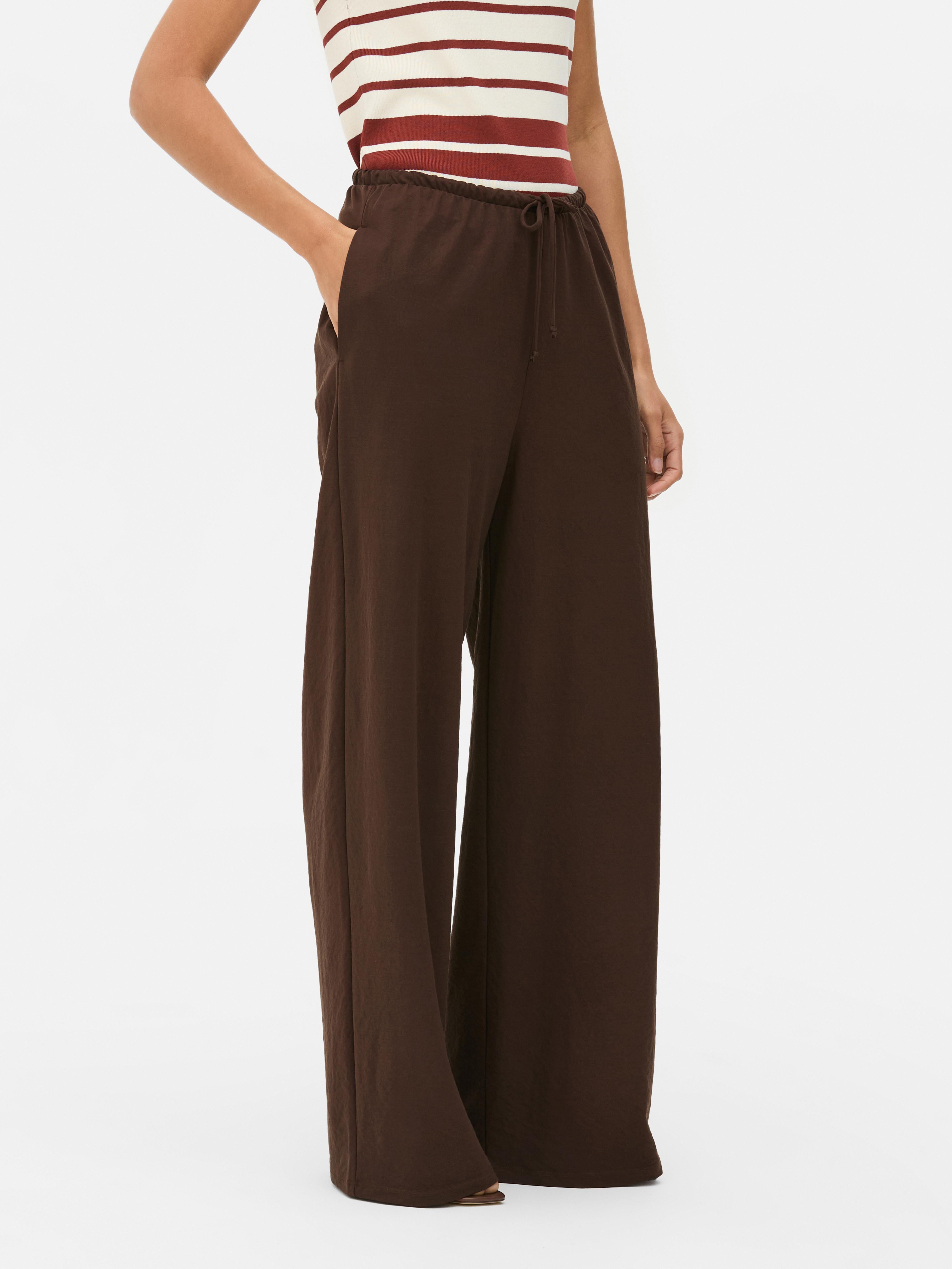 Womens Chocolate Wide Leg Drawstring Leggings | Primark