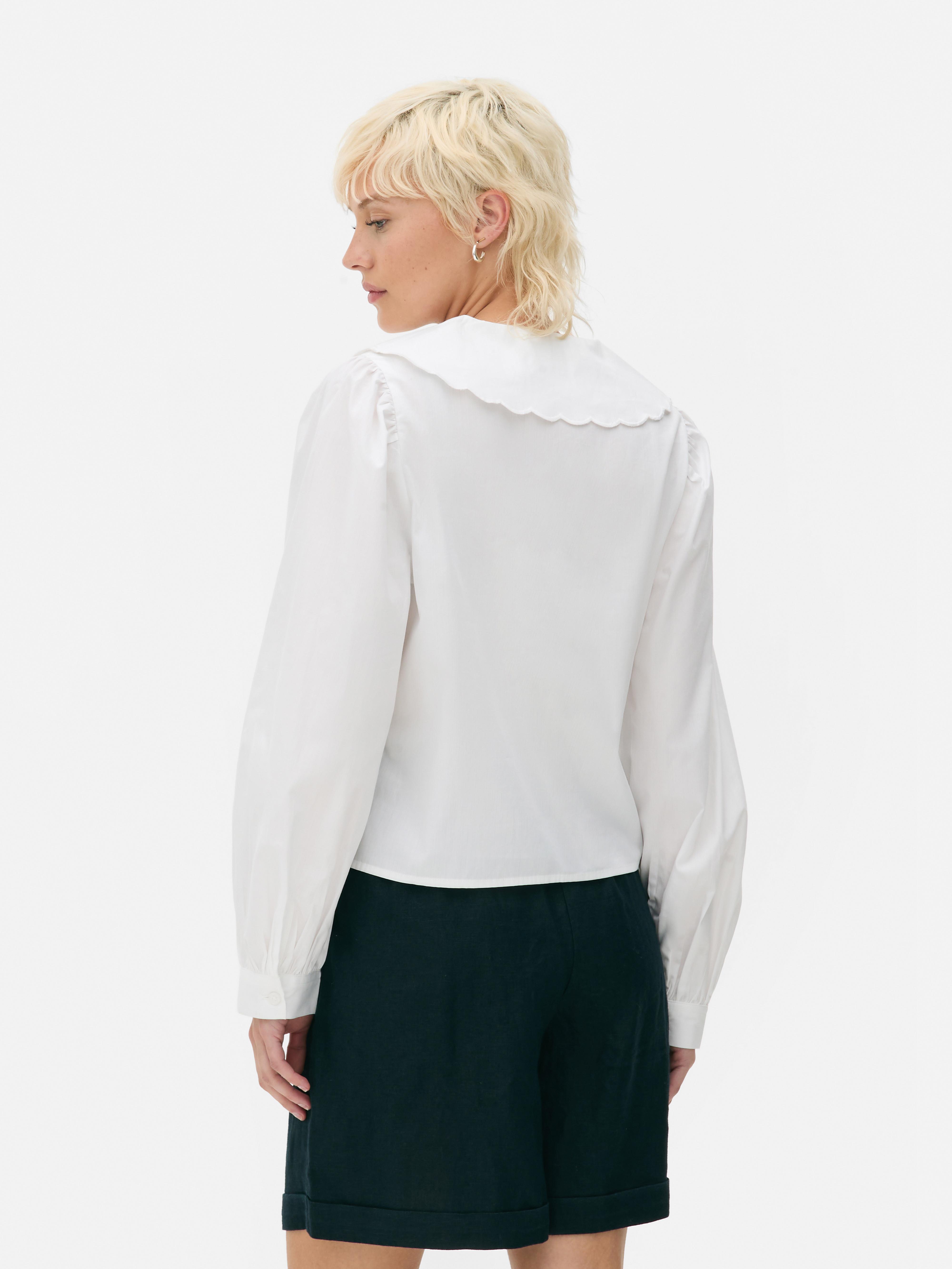 Women's White Scallop Collar Blouse | Penneys