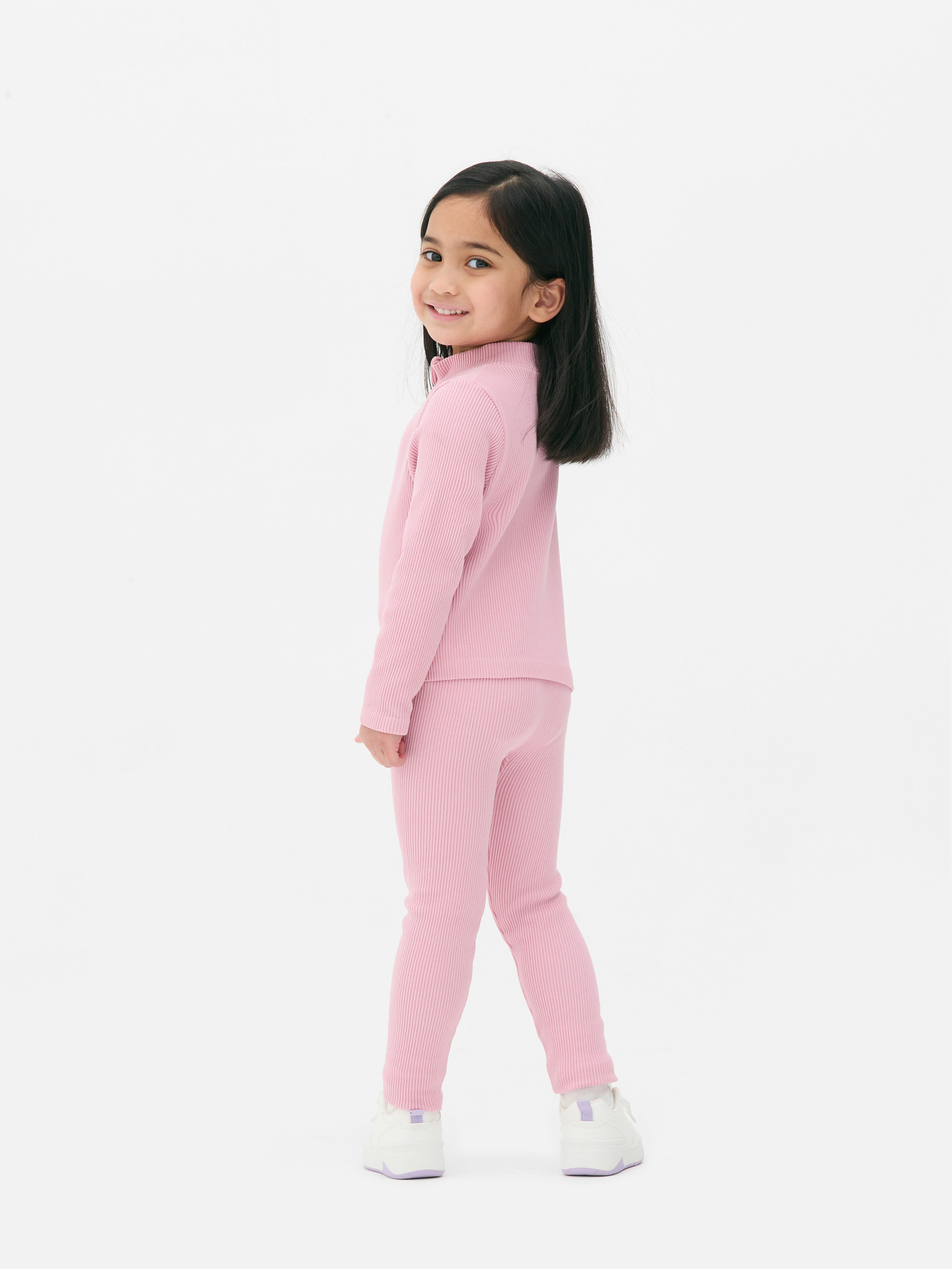 Girls Pink Ribbed Seamless Top and Leggings Set | Primark