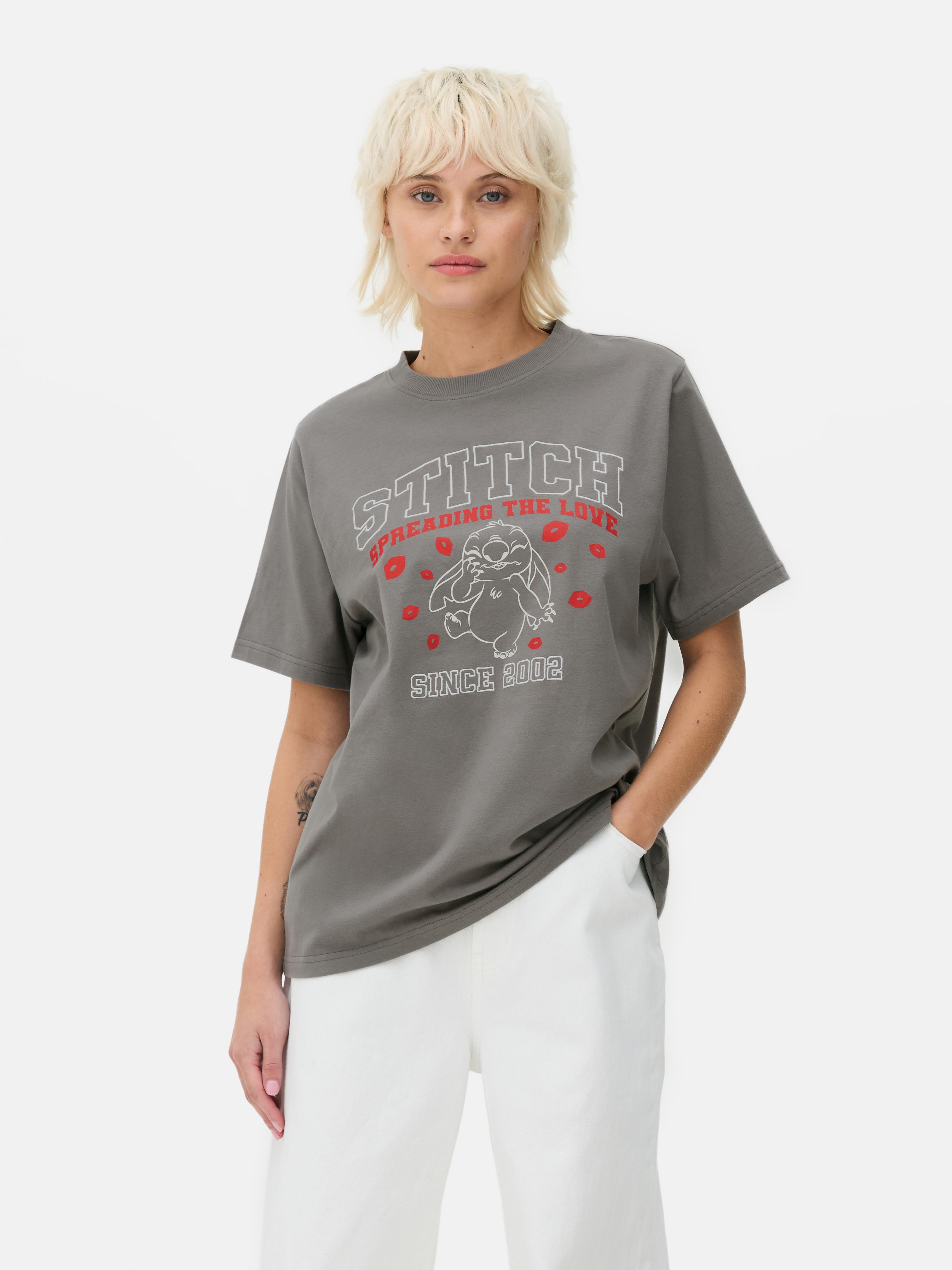 Women's Charcoal Disney's Stitch Character Heart Tee | Primark