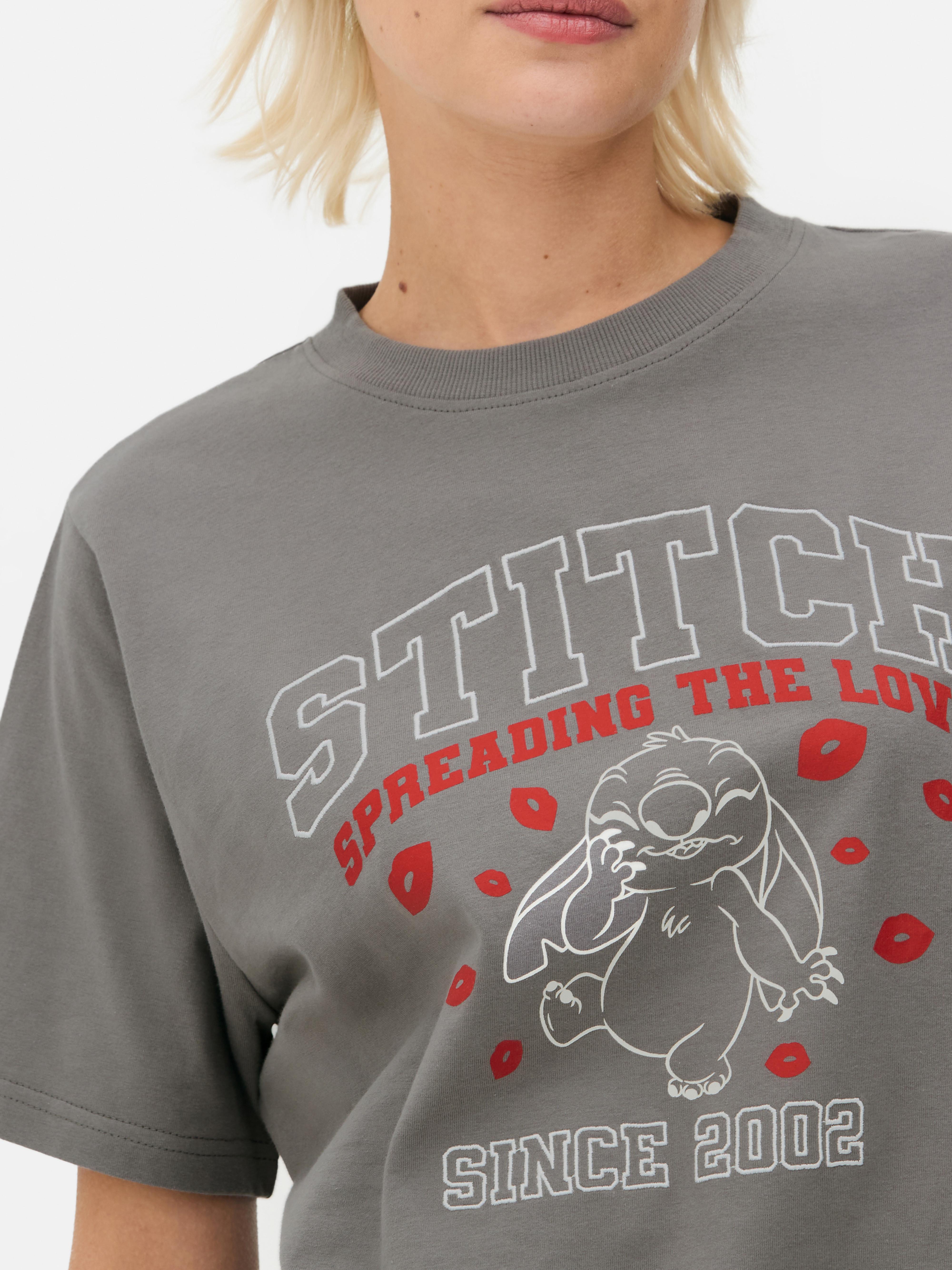 Women's Charcoal Disney's Stitch Character Heart Tee | Primark