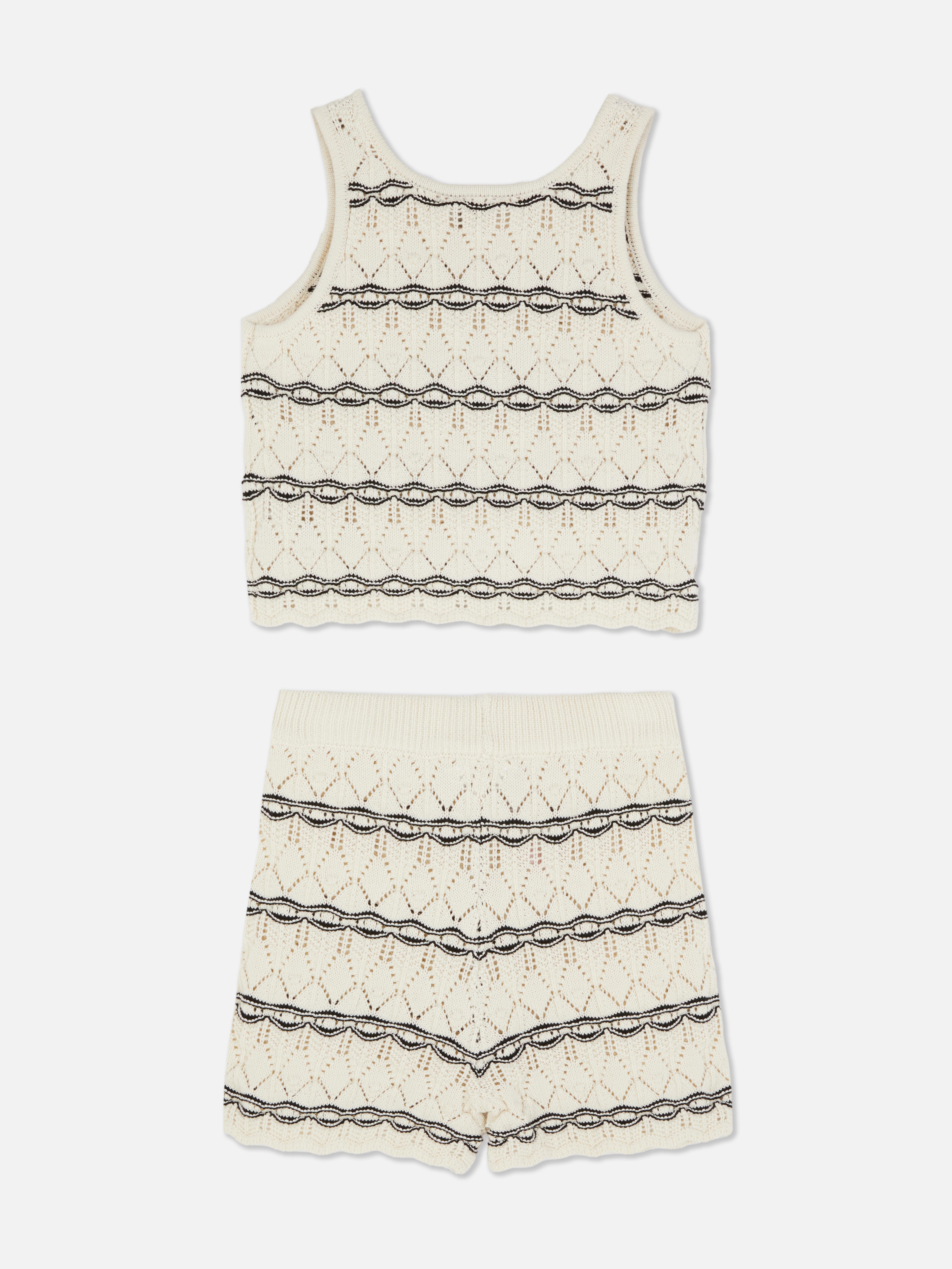 Girls Ecru 7-15yrs | Crochet Vest and Shorts Set | Primark