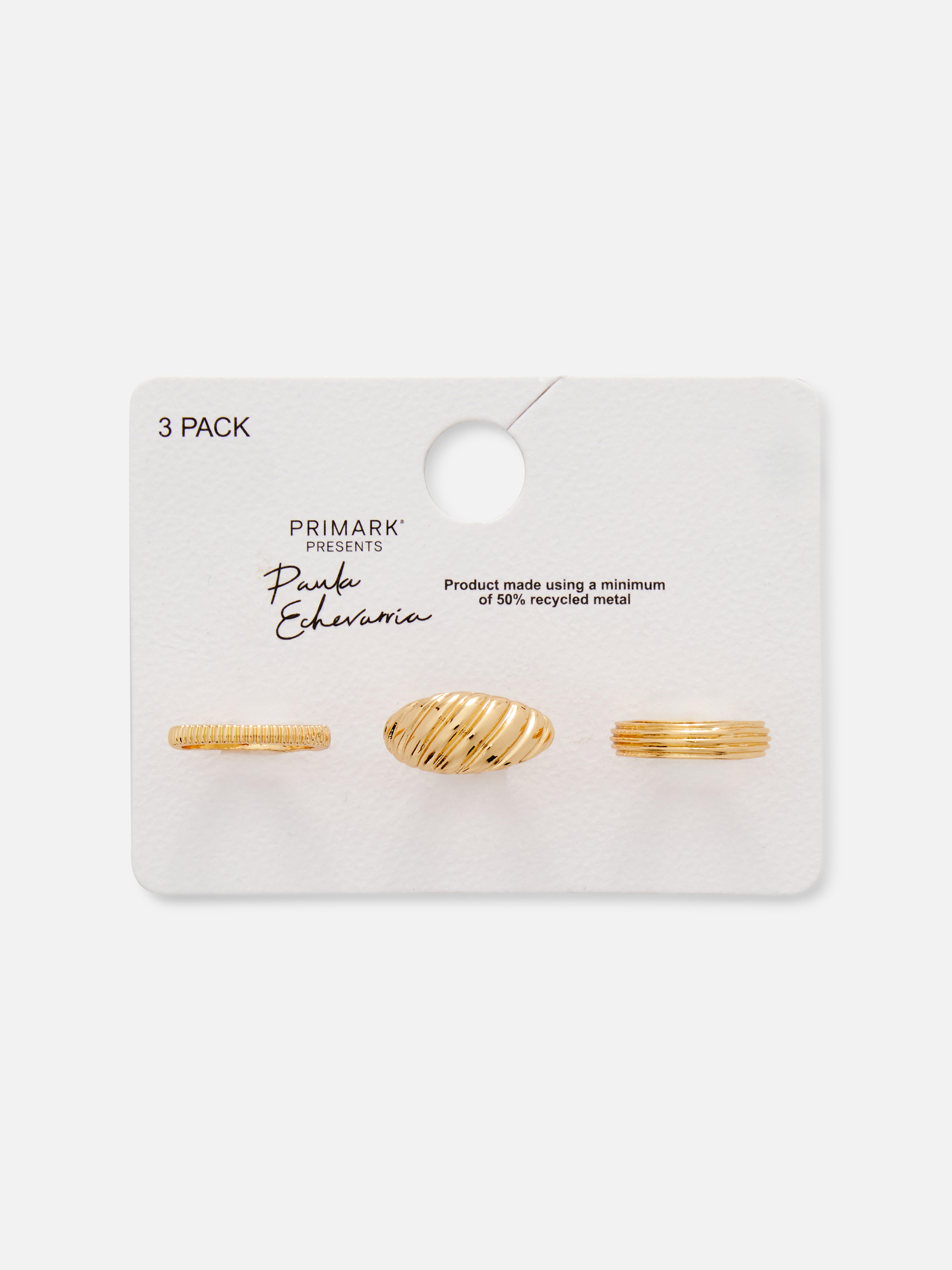 Strukturierte „Paula Echevarría“ Ringe, 3er-Pack - Gelb - Damen | Primark