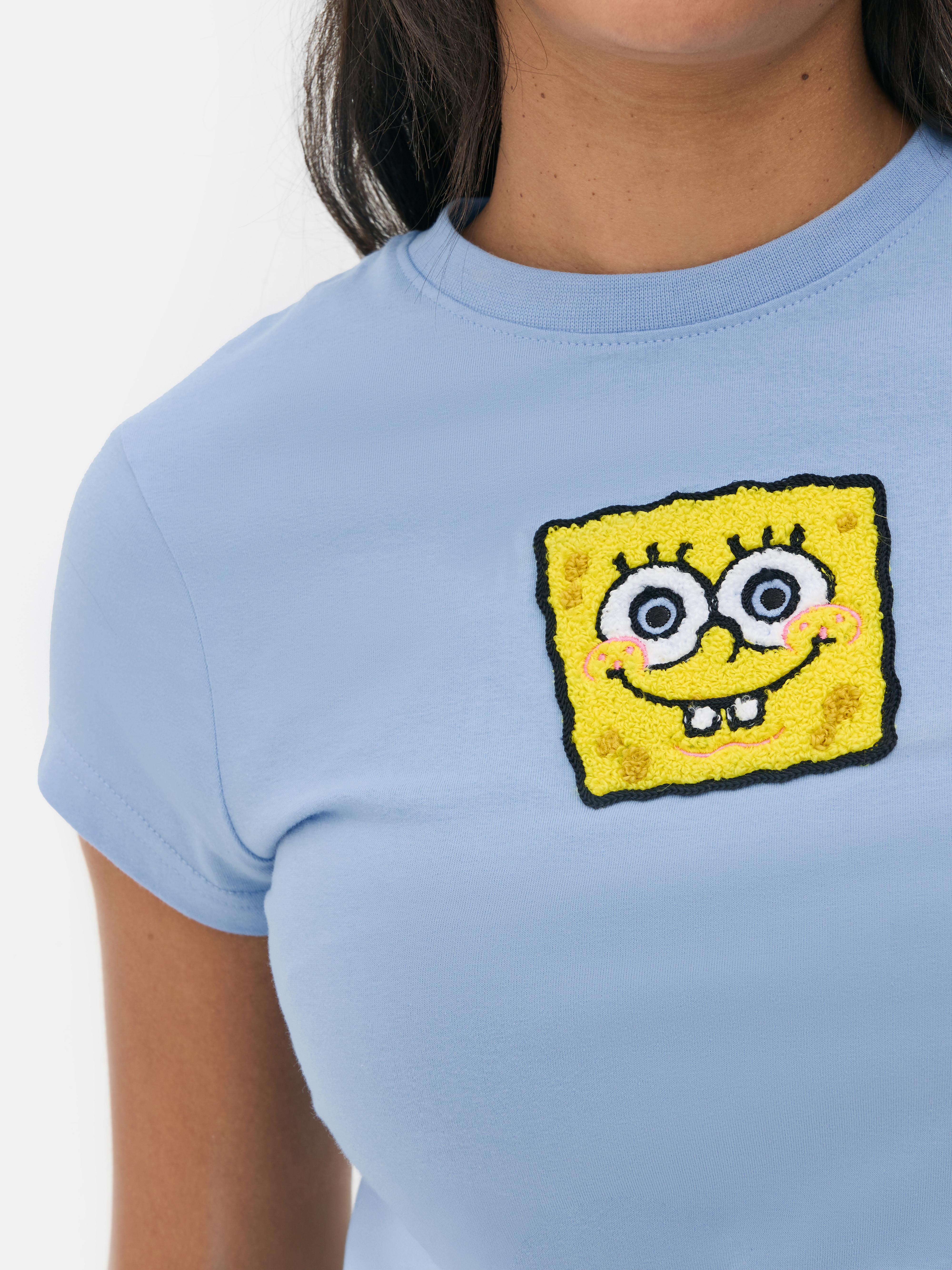 Womens Blue Spongebob Squarepants Cropped Pyjama Top | Primark