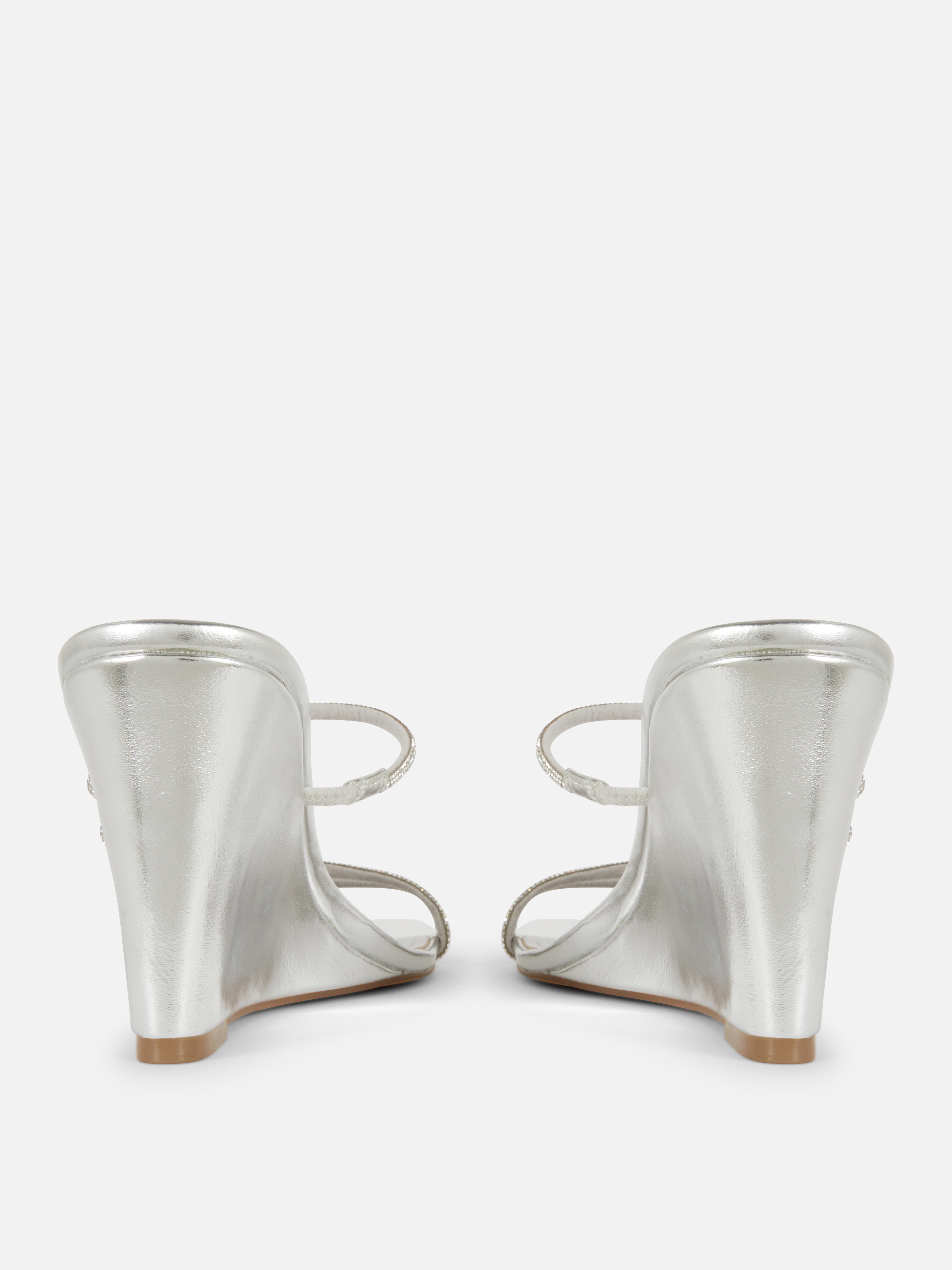 Sandali argento metallizzato con zeppa - Argentato - Donna | Primark