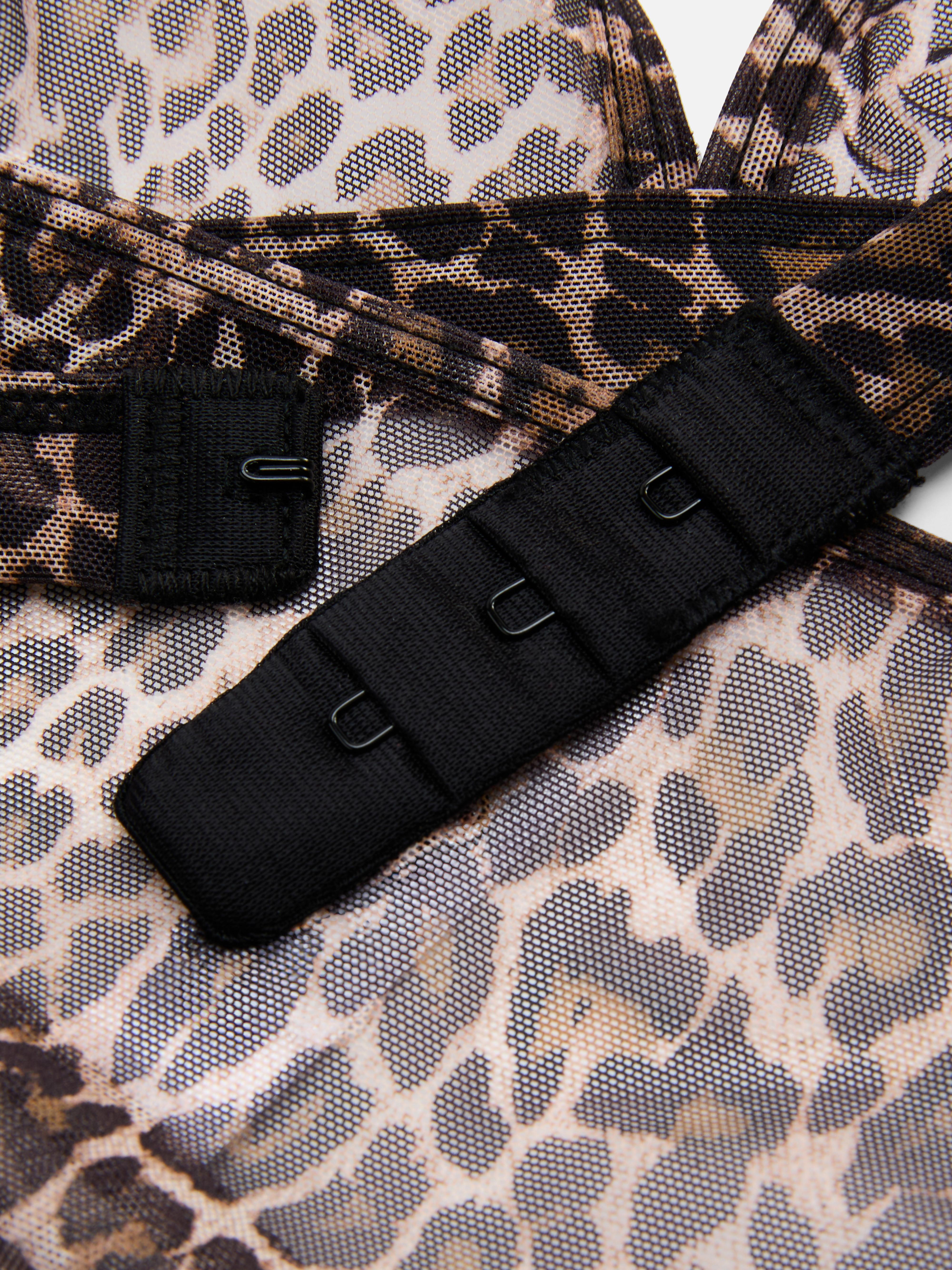 Womens Brown Mesh Triangle Bra and Thong Set | Primark