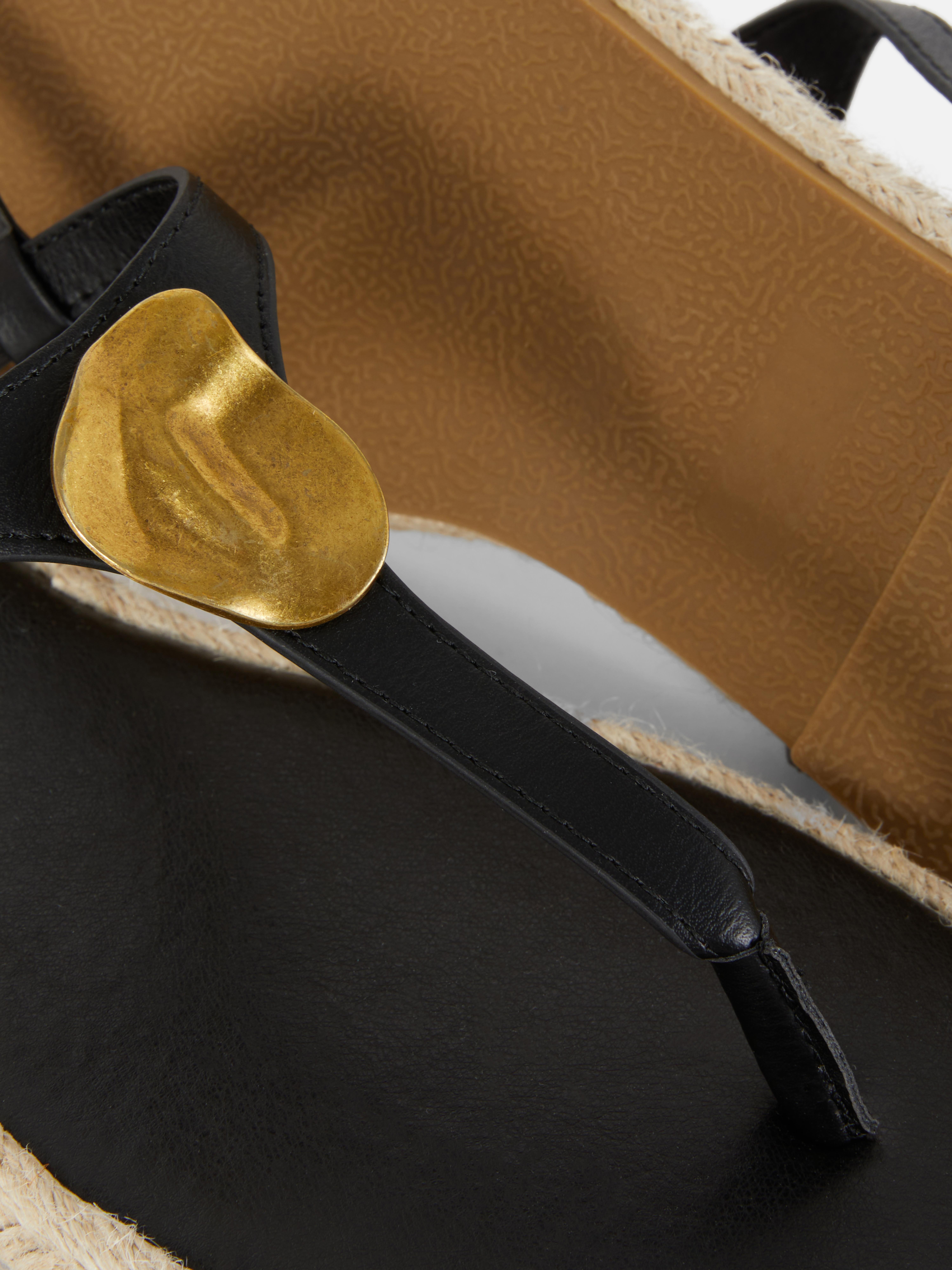 Sandale din iută cu baretă între degete - Negru - | Primark