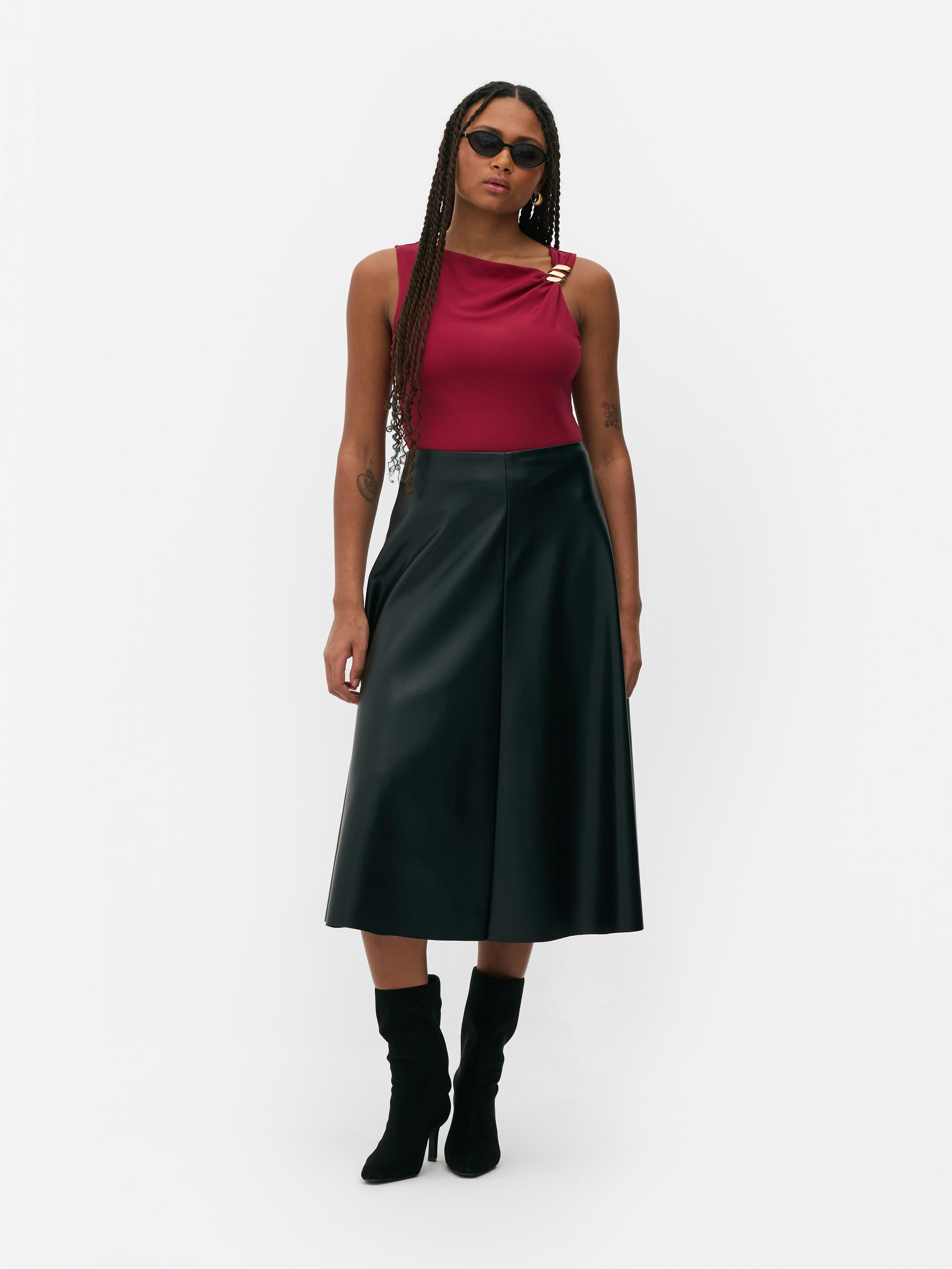 Women's Burgundy Sleeveless Top with Gold Hardware | Primark