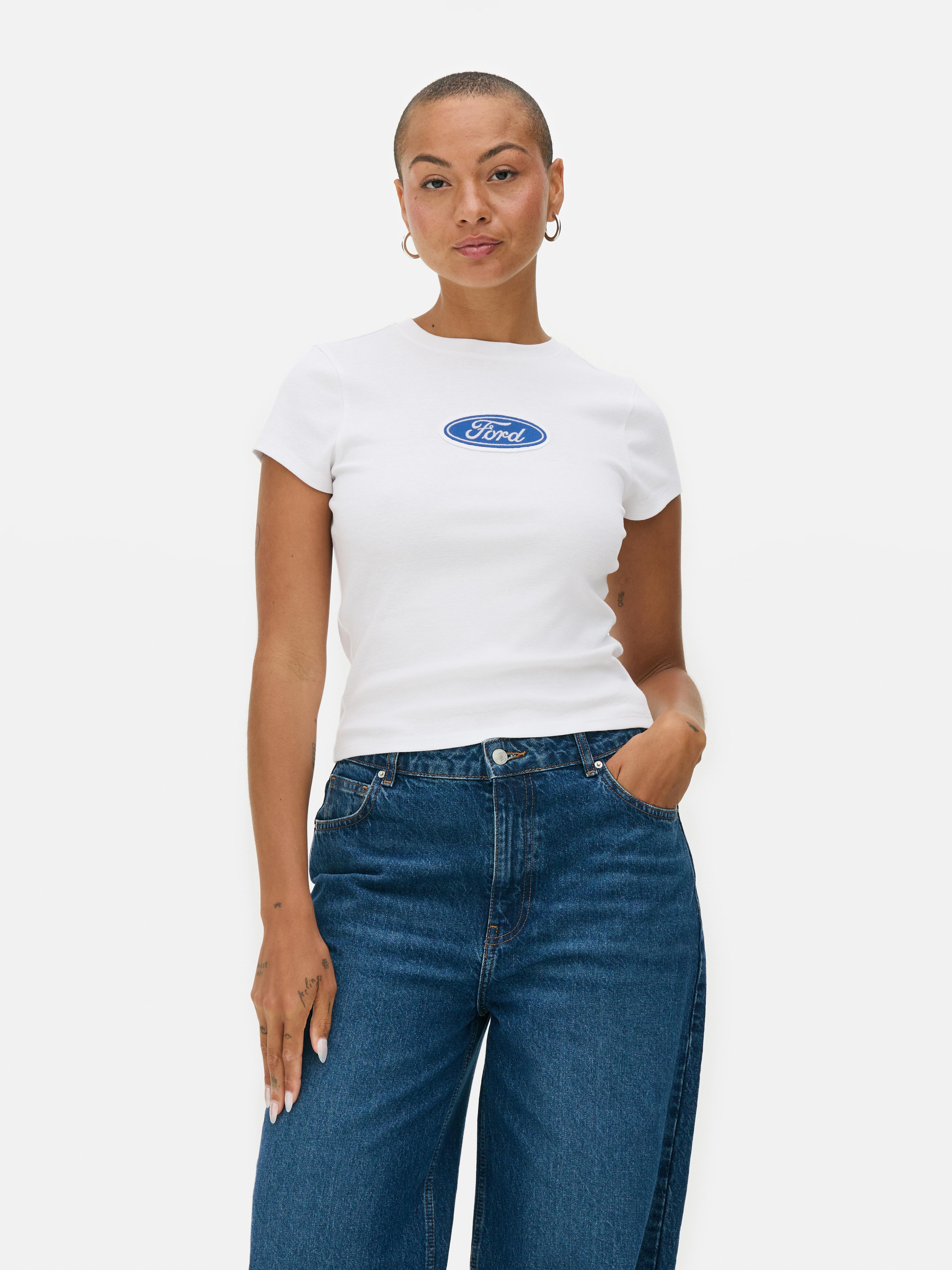 Women's White Ford Graphic Baby T-Shirt | Primark