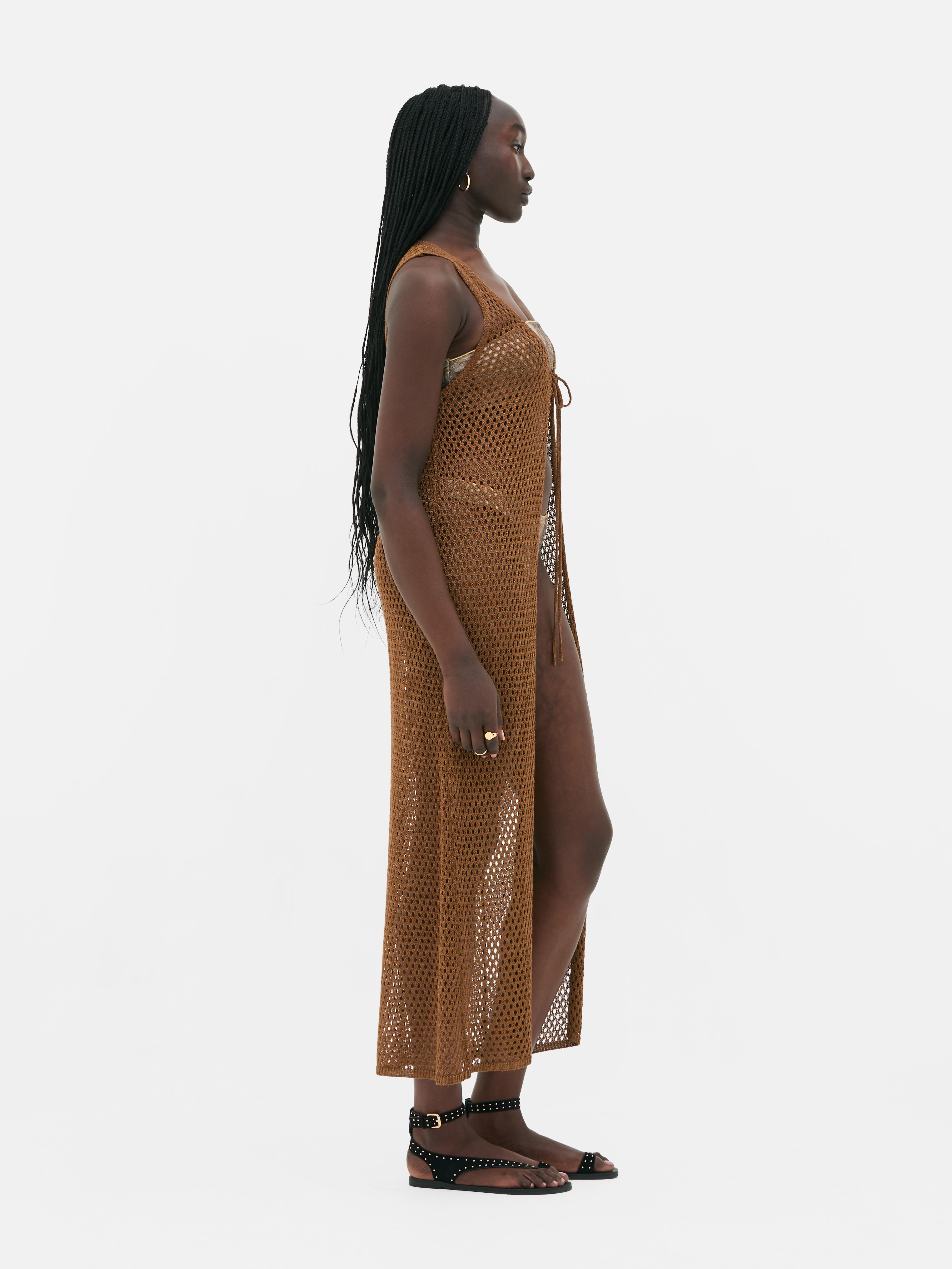 Women's Bronze Rita Ora Knitted Mesh Maxi Beach Cover Up | Primark