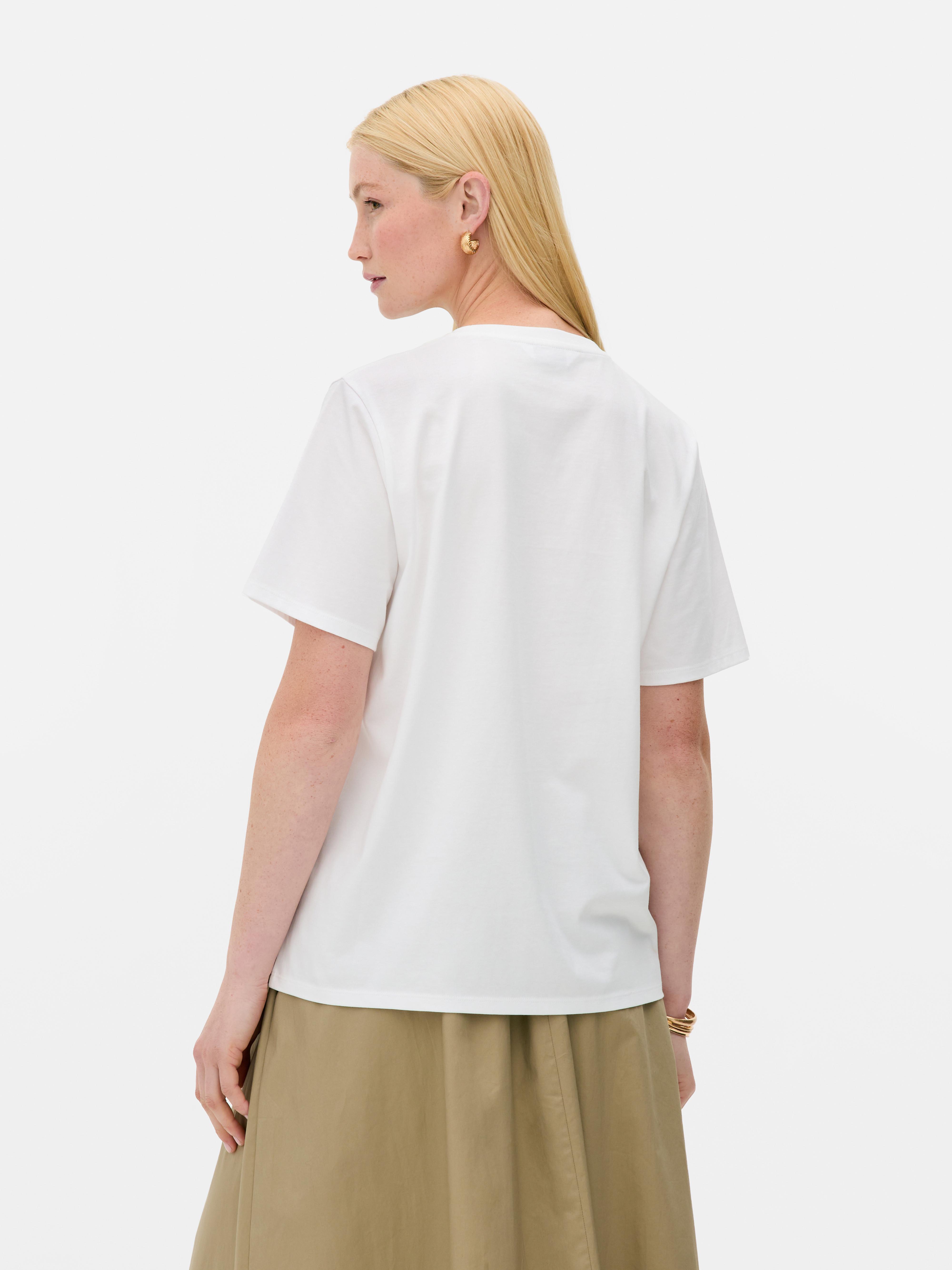 Tricou cu guler rotund Art Monday - Alb - Femei | Primark