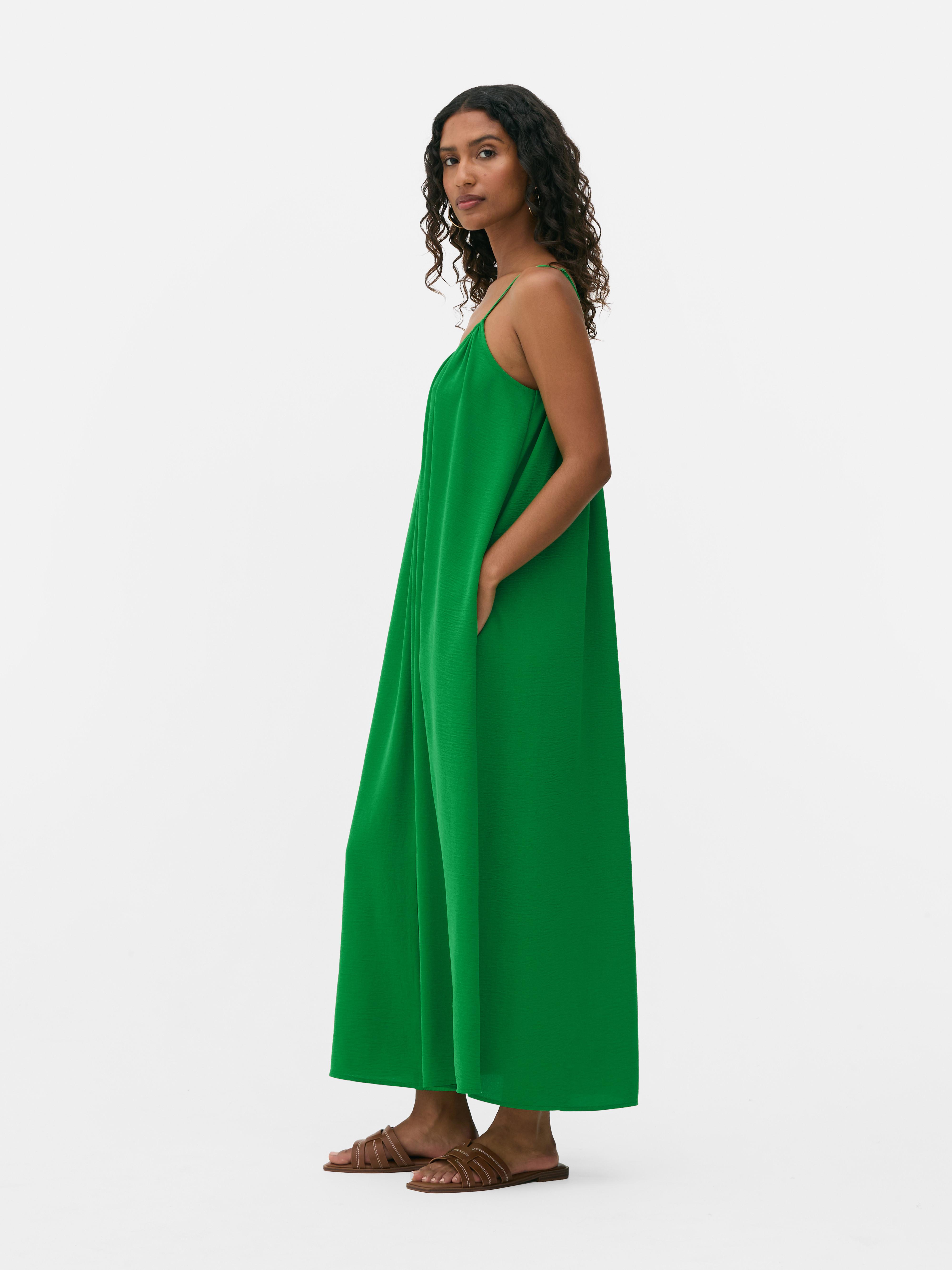 Robe d'été mi-longue à col froncé - Vert - Femme | Primark