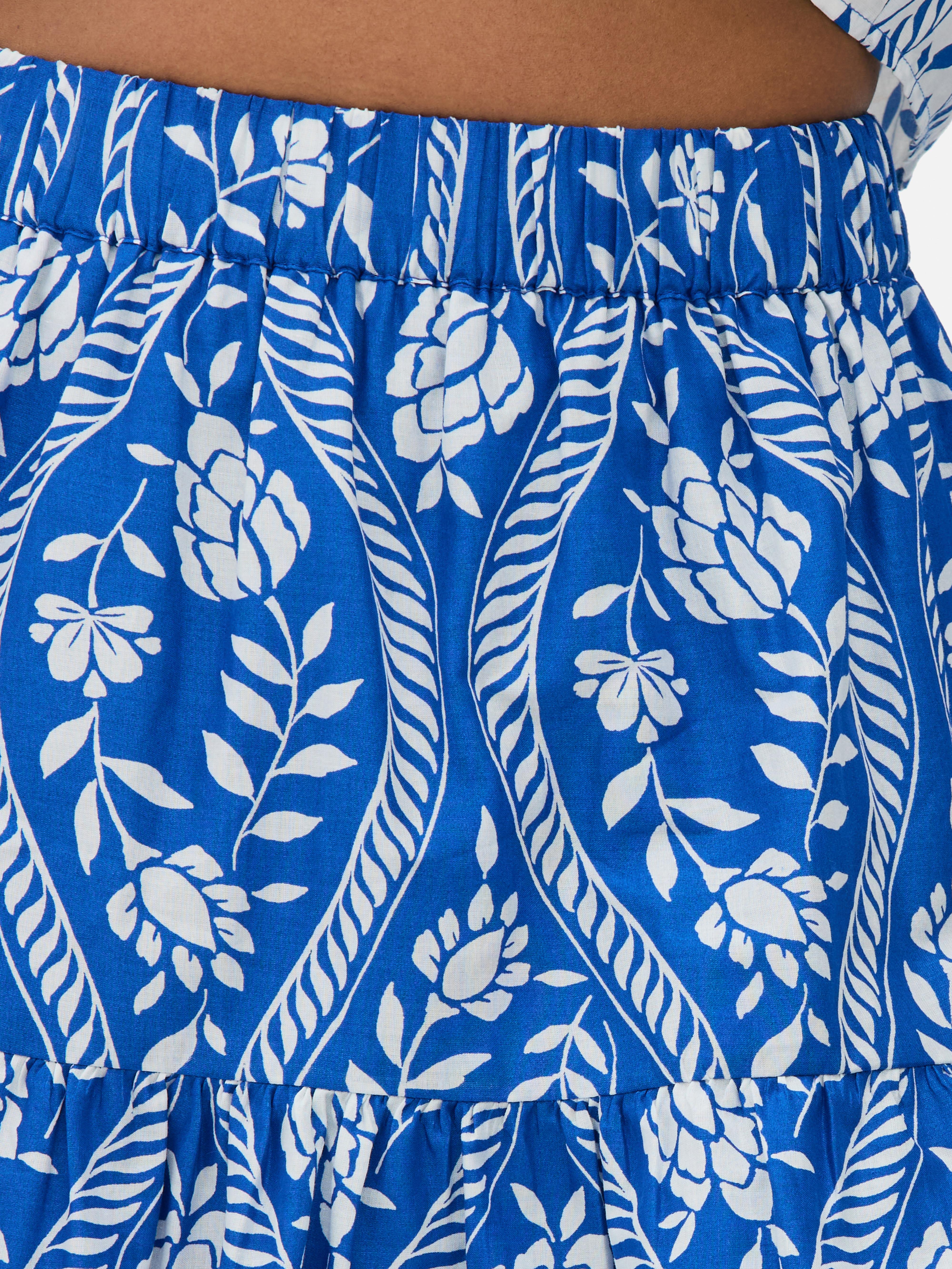 Bedruckter, gestufter Minirock - Blau - Damen | Primark