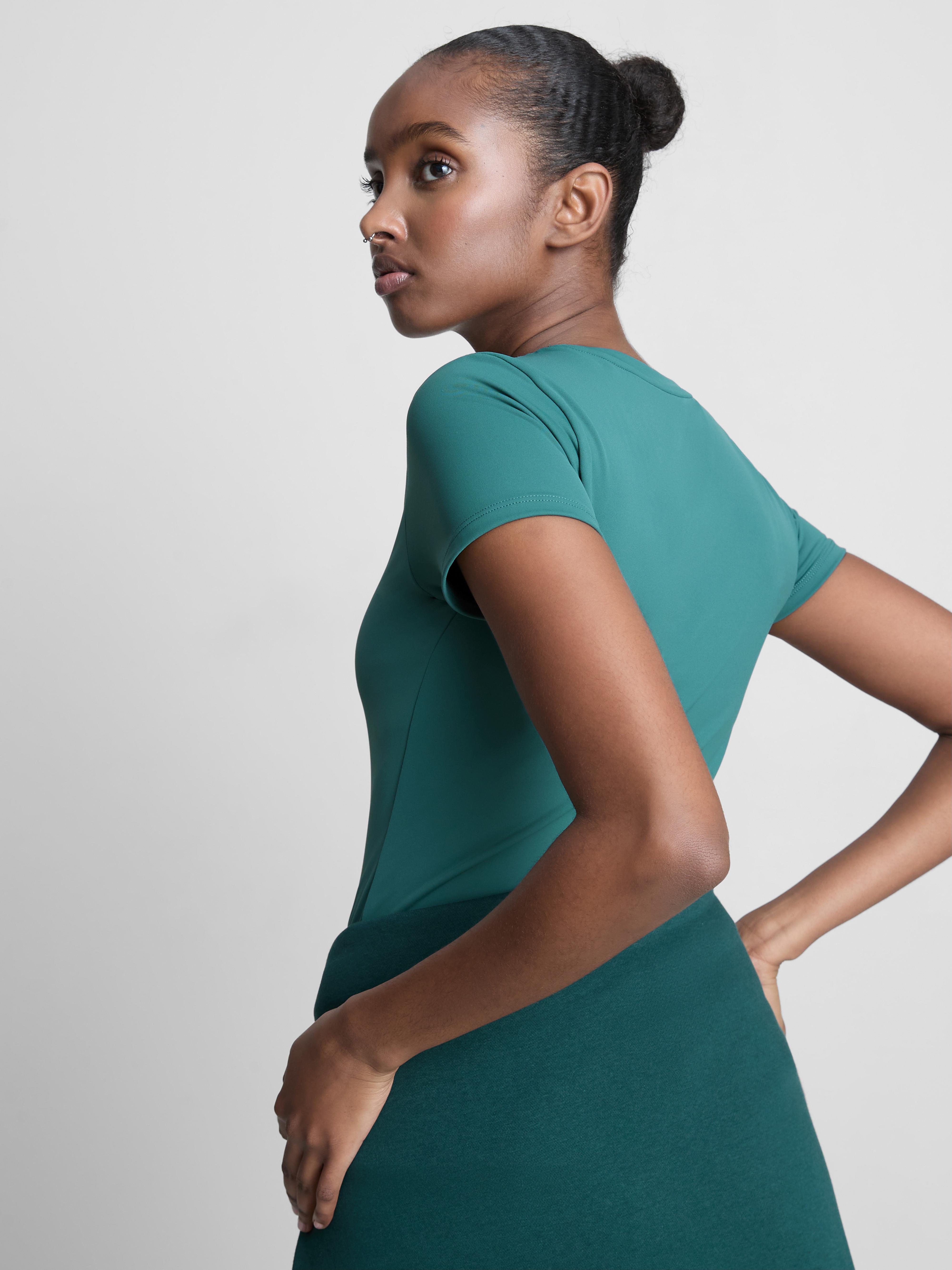 Izjemno mehka majica s kratkimi rokavi - Modrozelena - Žensko | Primark