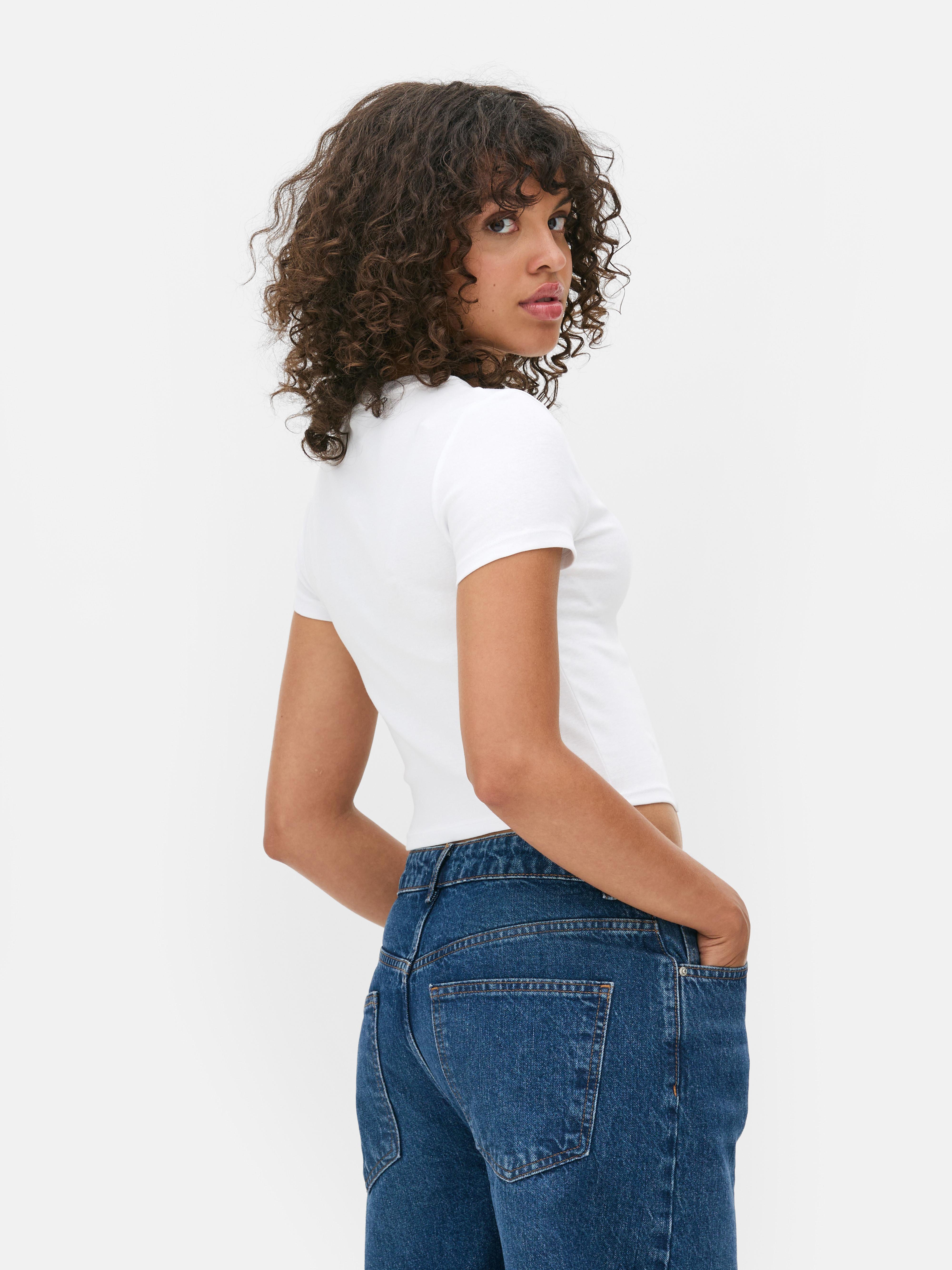 Women's White Nirvana Smiley Baby Tee | Penneys