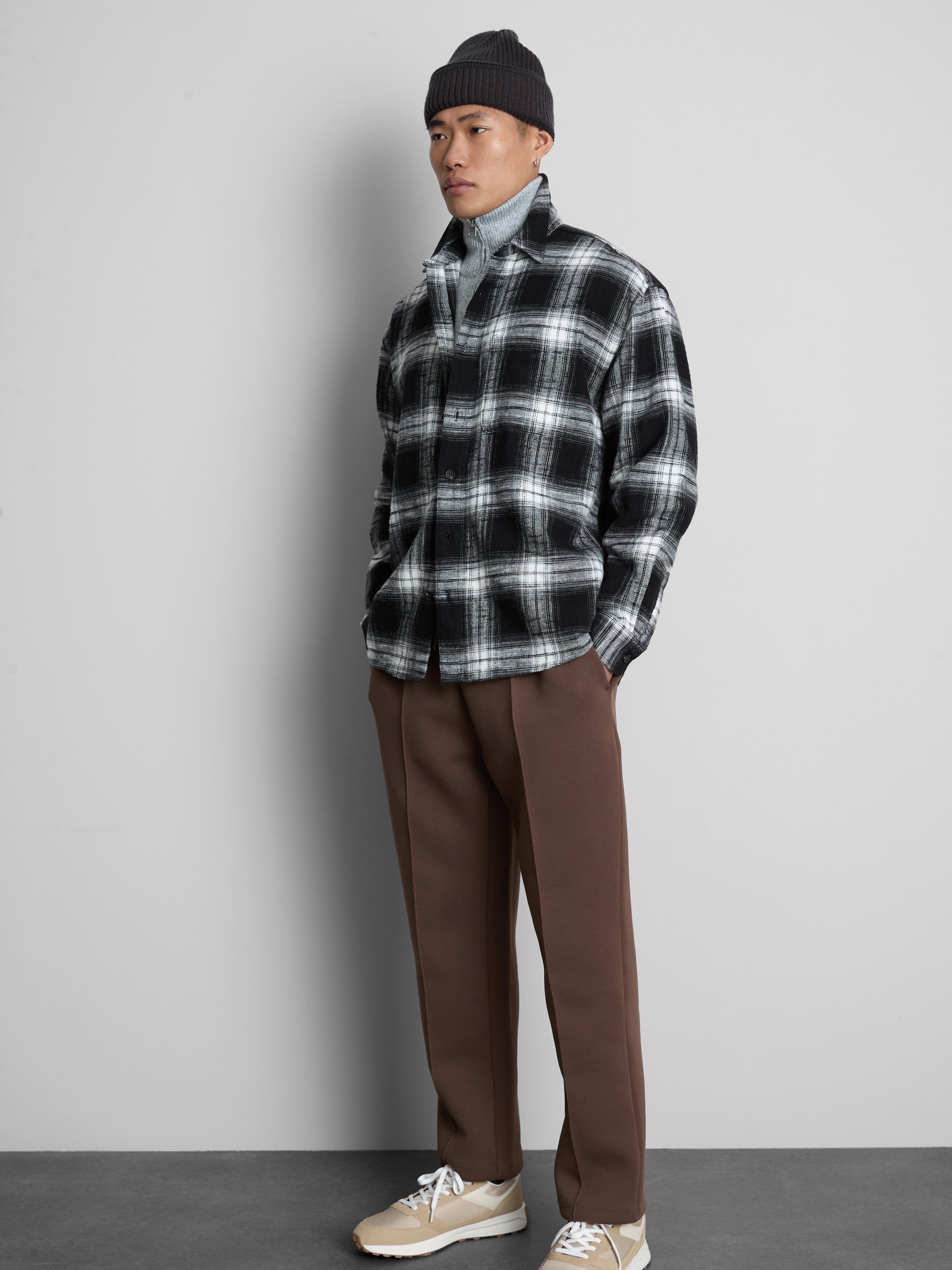 Chemise texturée à carreaux et manches longues - Rose - Homme | Primark