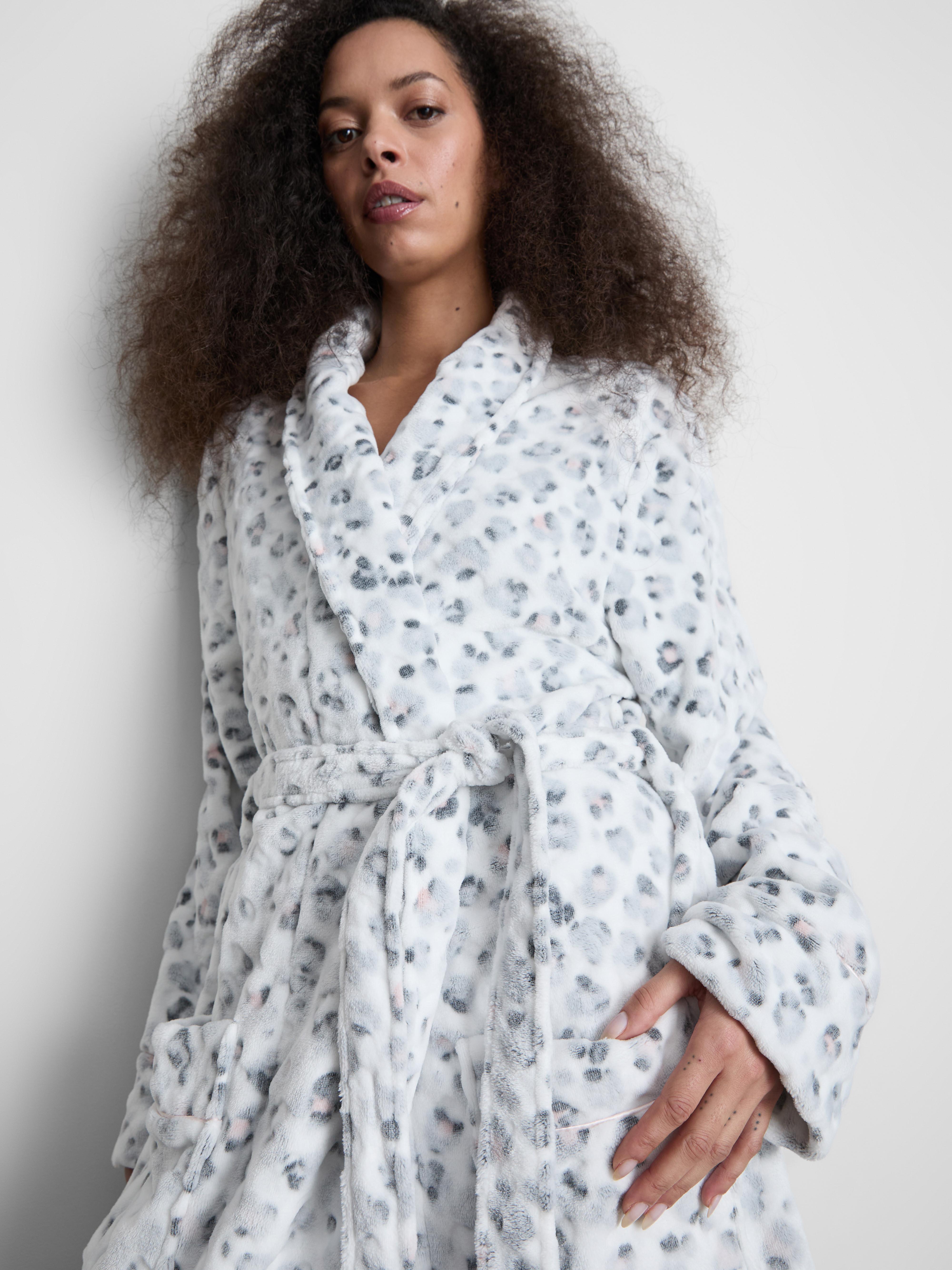 Robe de chambre mi-longue douillette à nouer - Gris clair - Femme | Primark