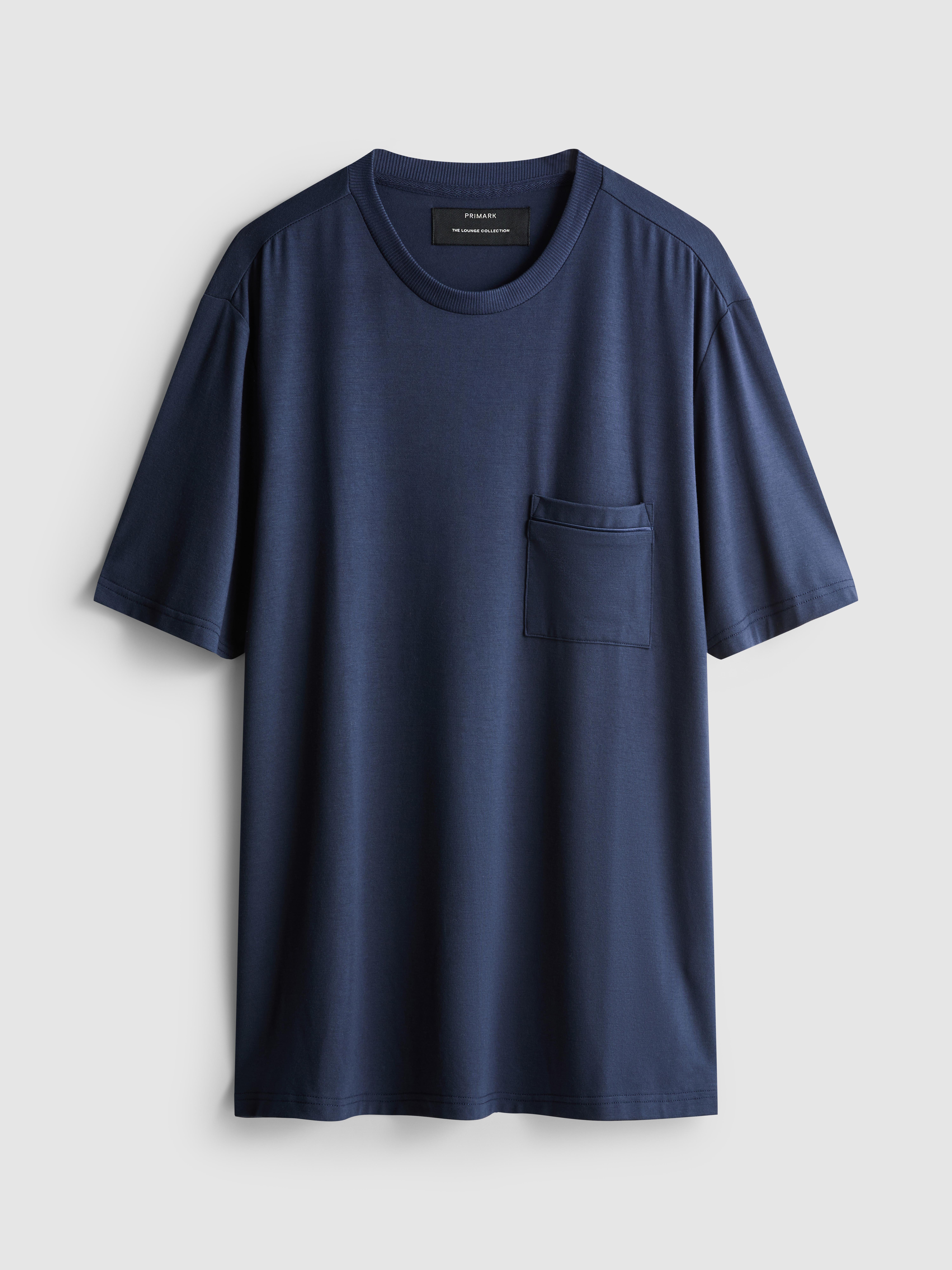 Men's Navy Short Sleeve Pajama Top | Primark