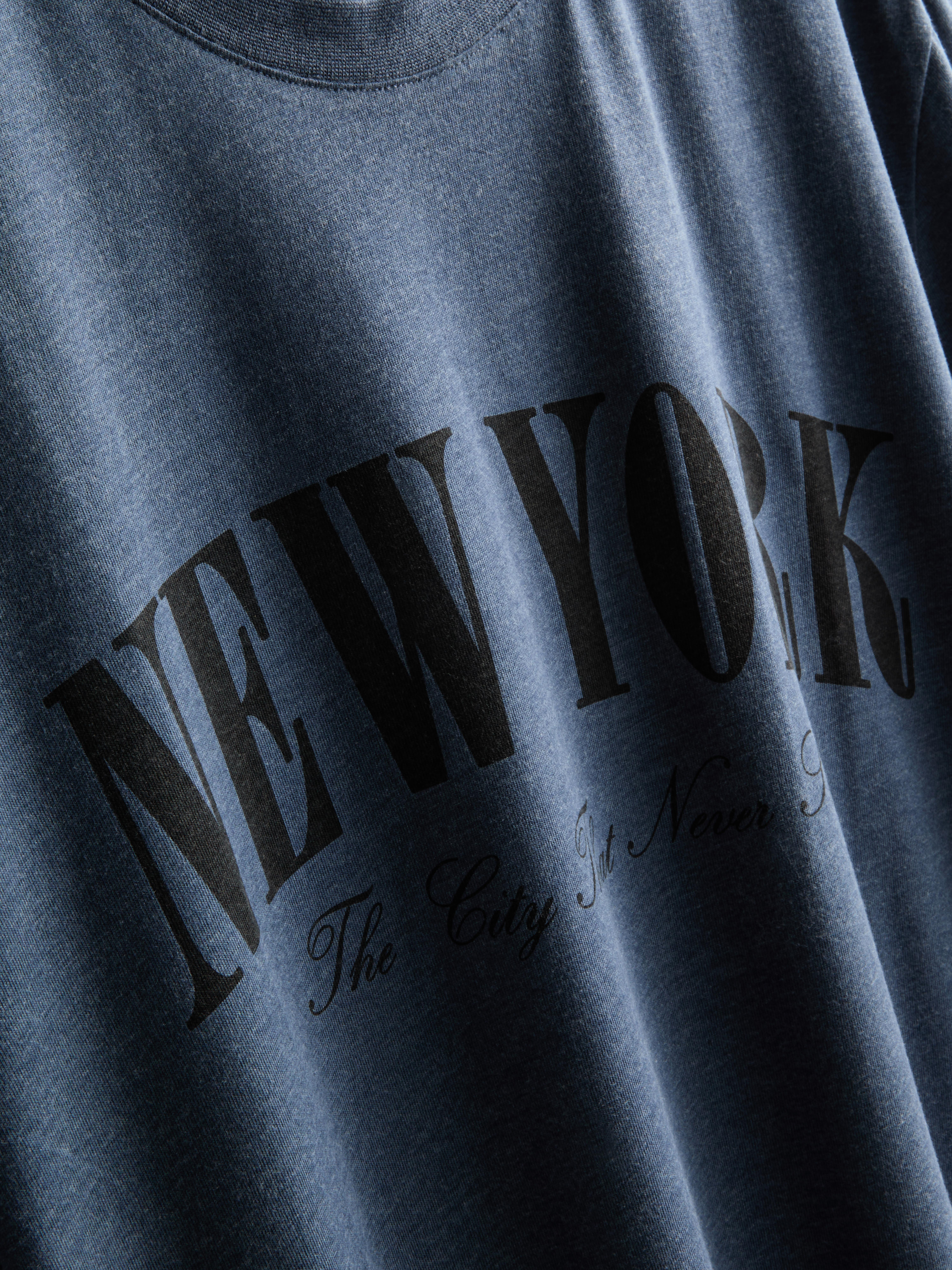 Men's Mid Blue New York Short Sleeve T-Shirt | Penneys