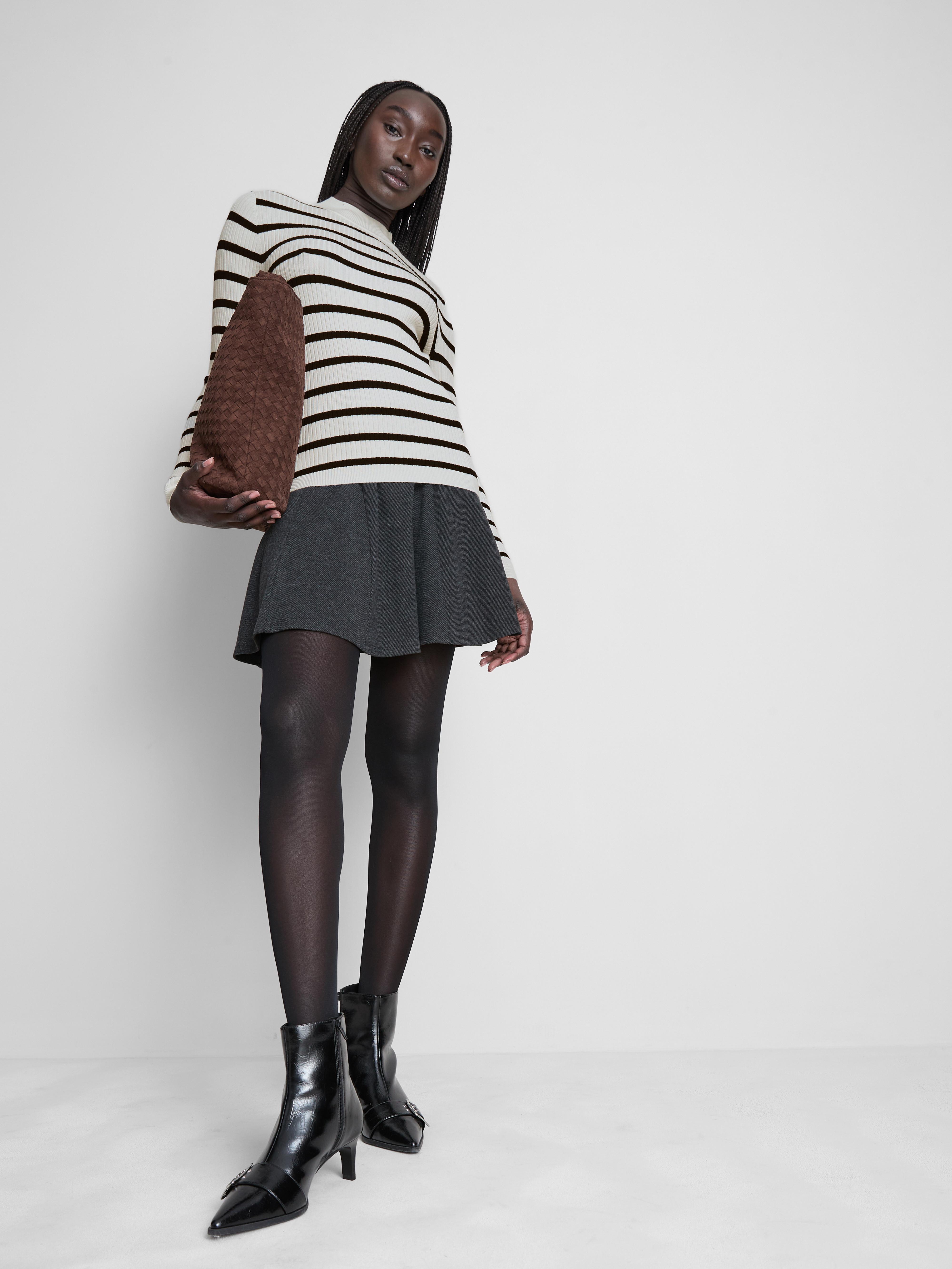 Pull côtelé à col roulé - Noir/Blanc - Femme | Primark