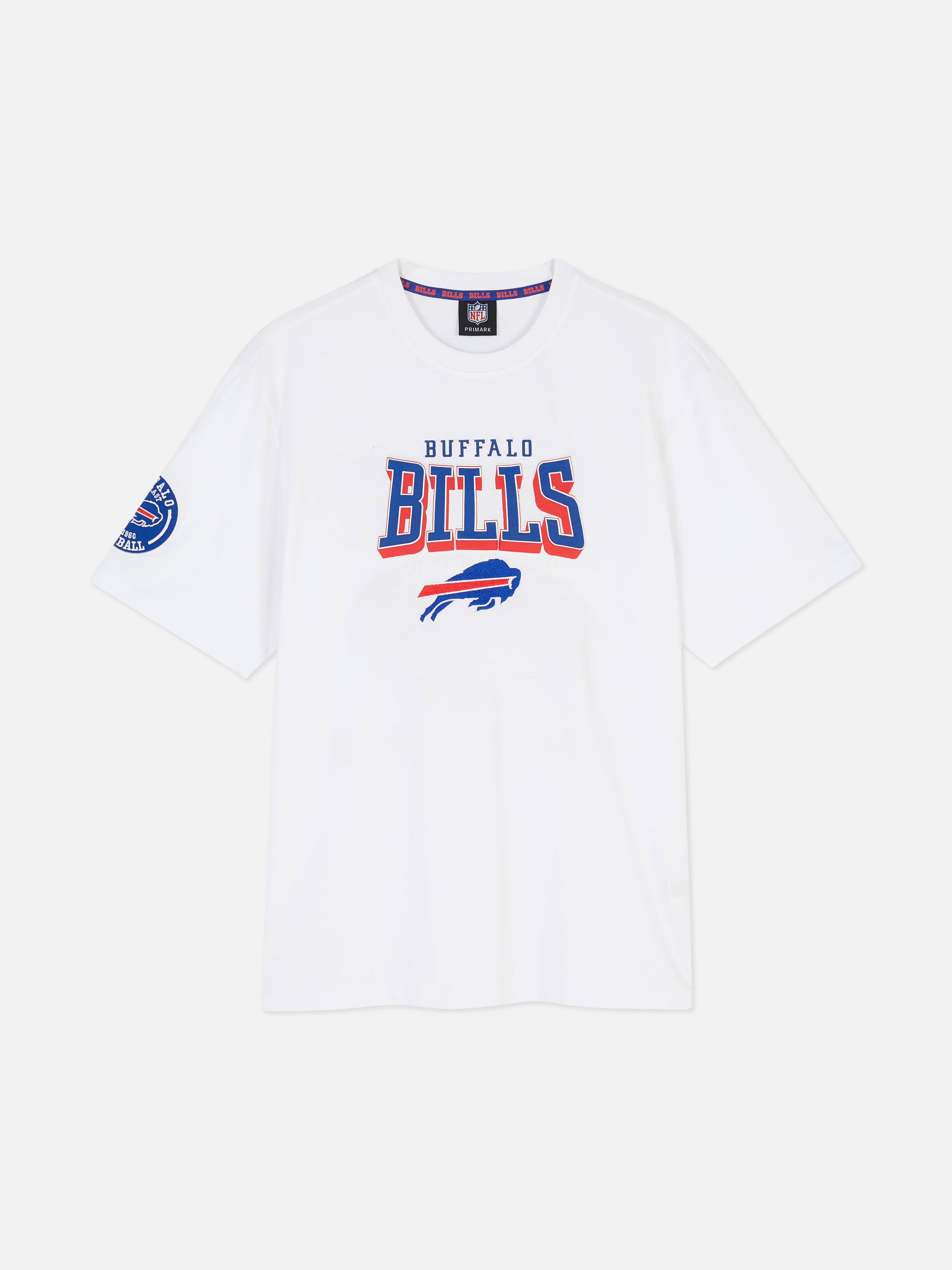 Men's;Women's;Unisex White NFL Buffalo Bills Printed T-Shirt | Primark