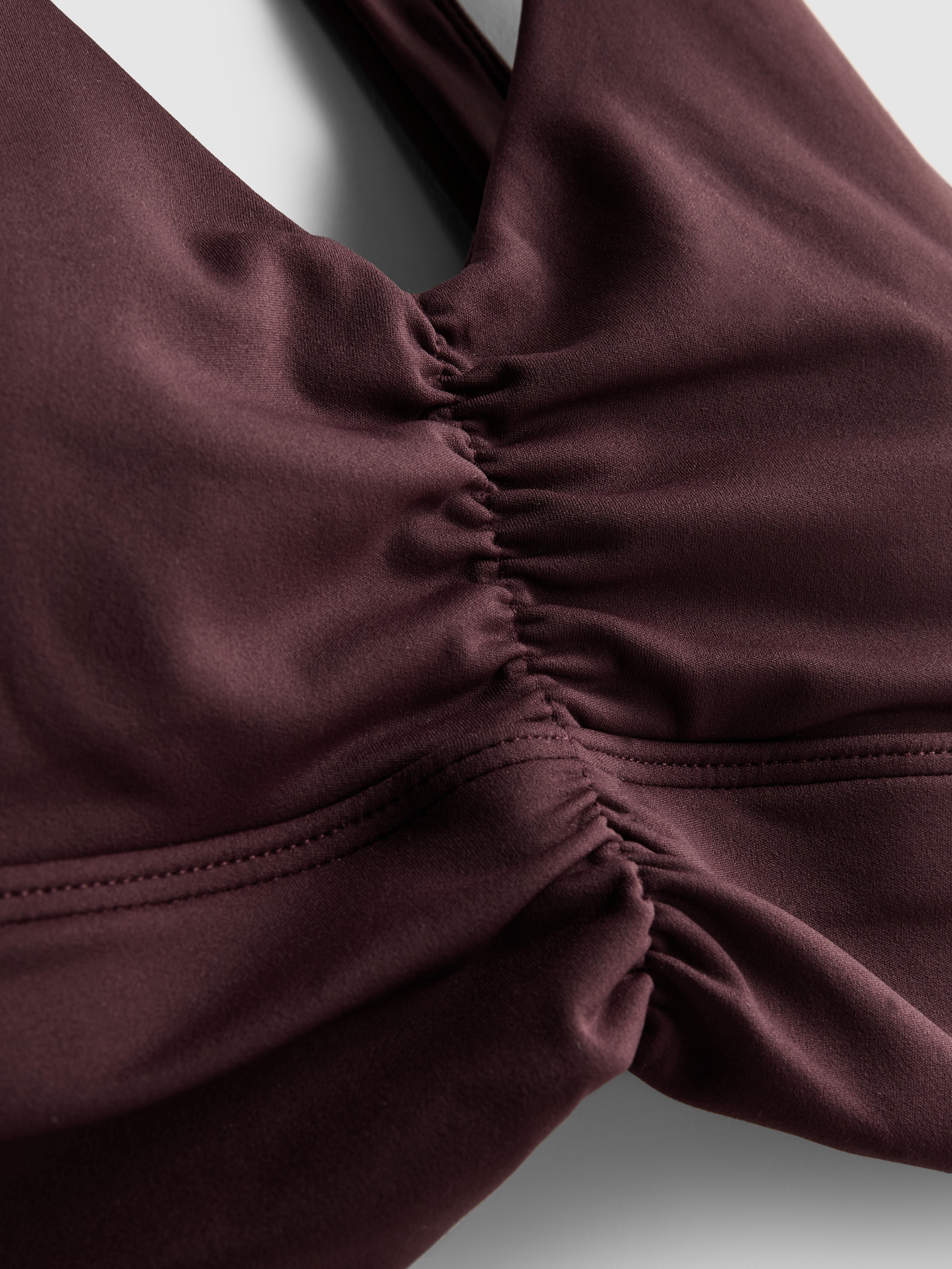 Women's Burgundy Buttery Soft Ruched Crop Top | Primark