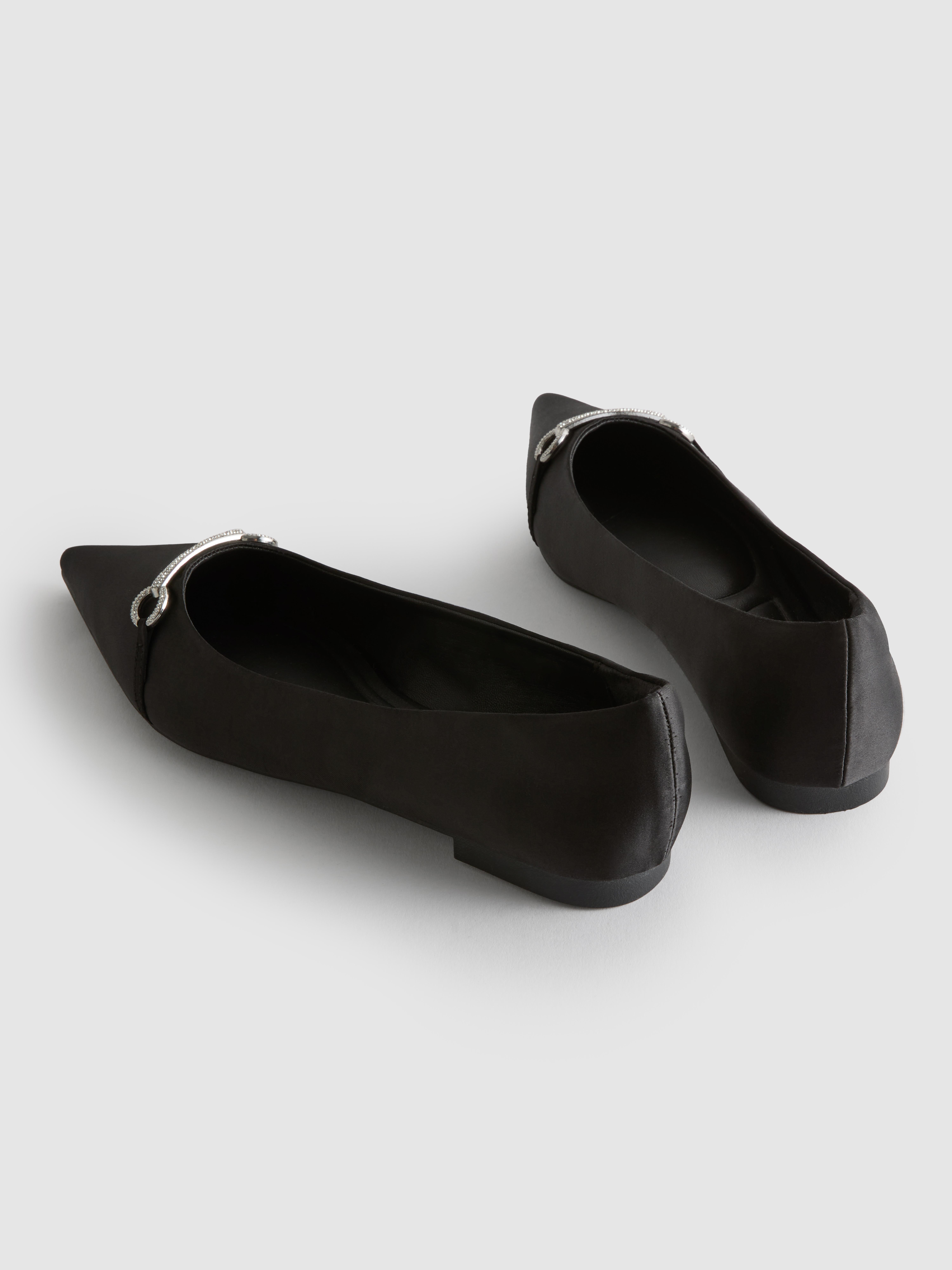 Womens Black Pointed Snaffle Ballerina Pumps | Primark